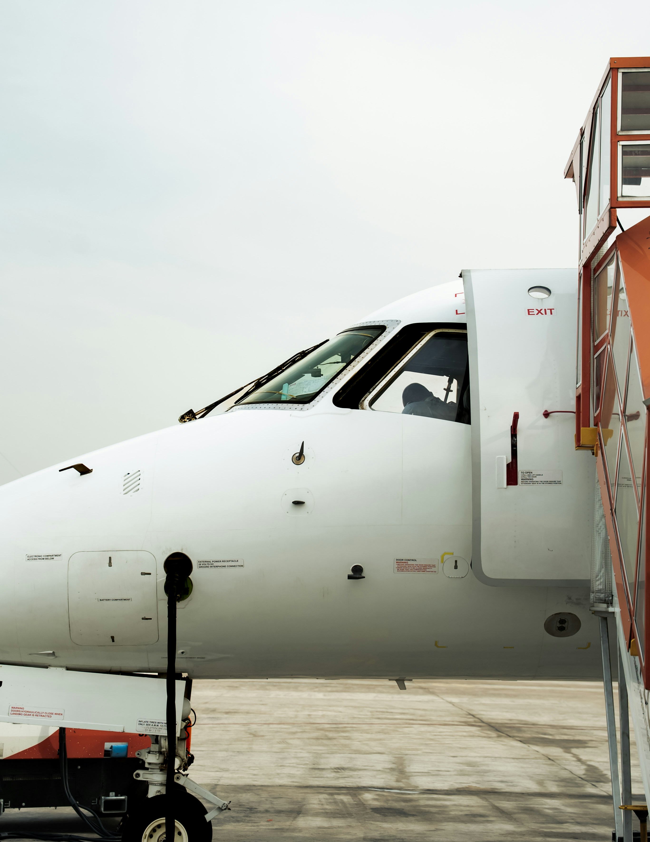 Nose to Ground: A Jet at the Boarding Gate