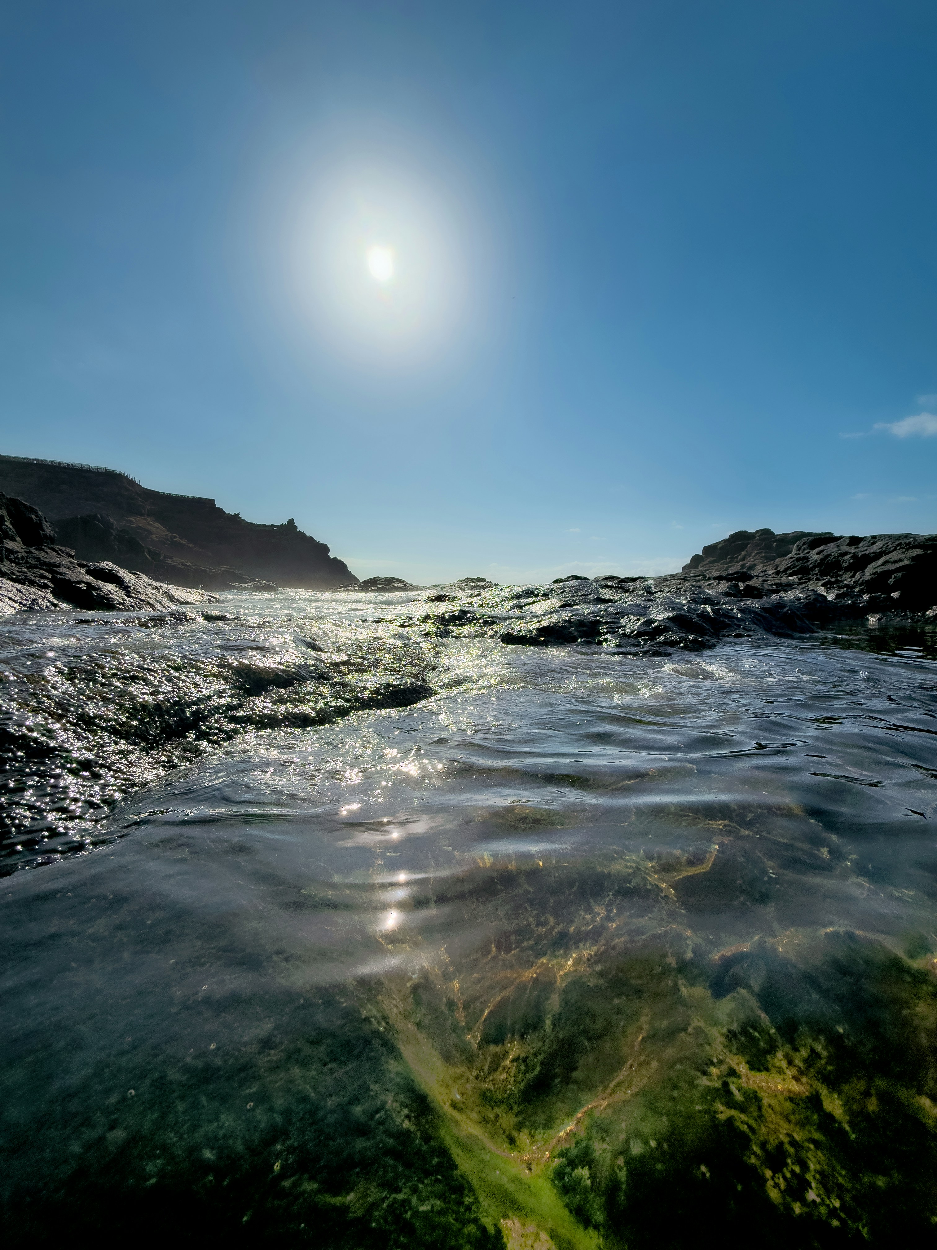 Low Tide Sunlit Glass: A Coastal Portrait in Clear Light