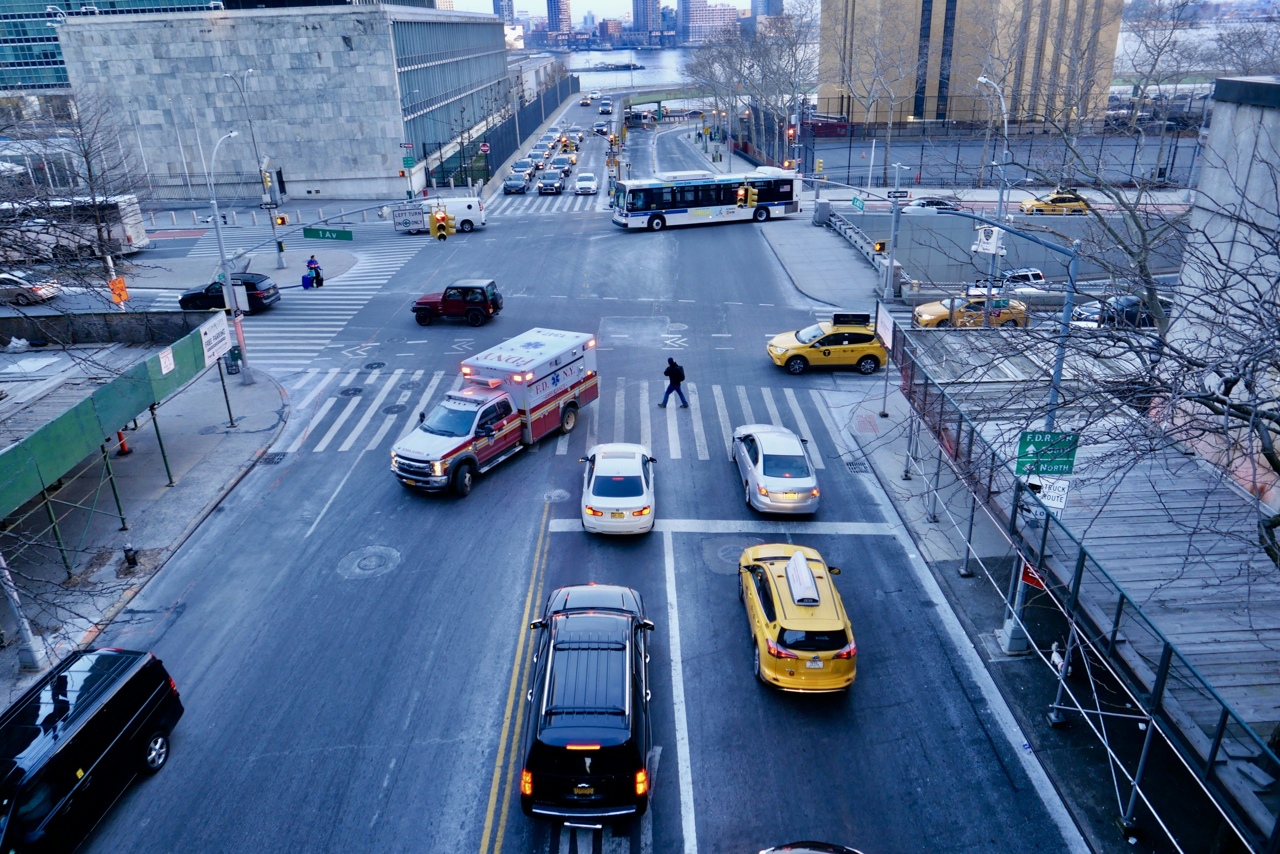 Crossroads Chronicle: Aerial View of a City Grid at Dusk