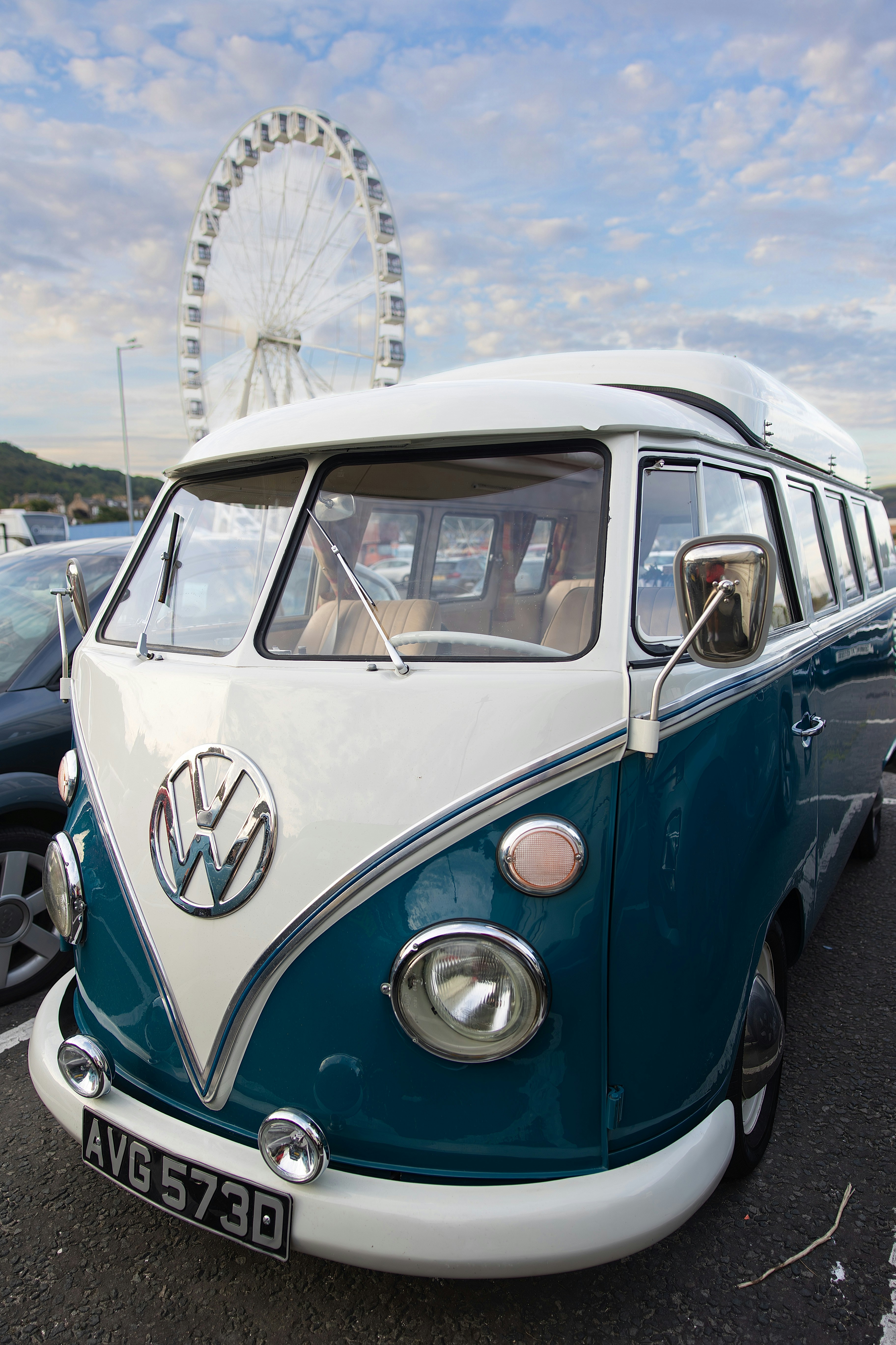 Retro VW Bus at the Fairground Edge