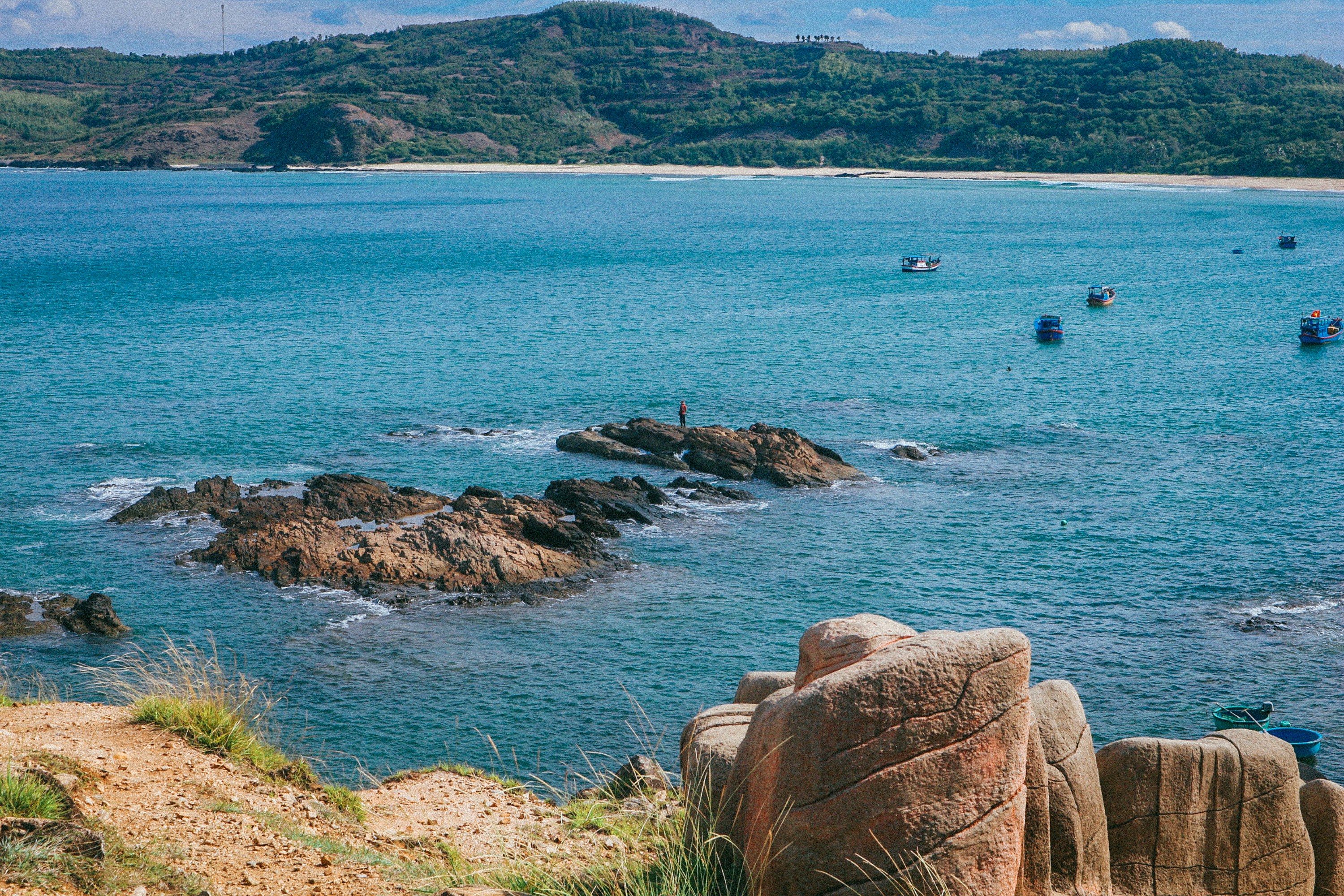 Coastal Granite Forms Guard a Quiet Cove