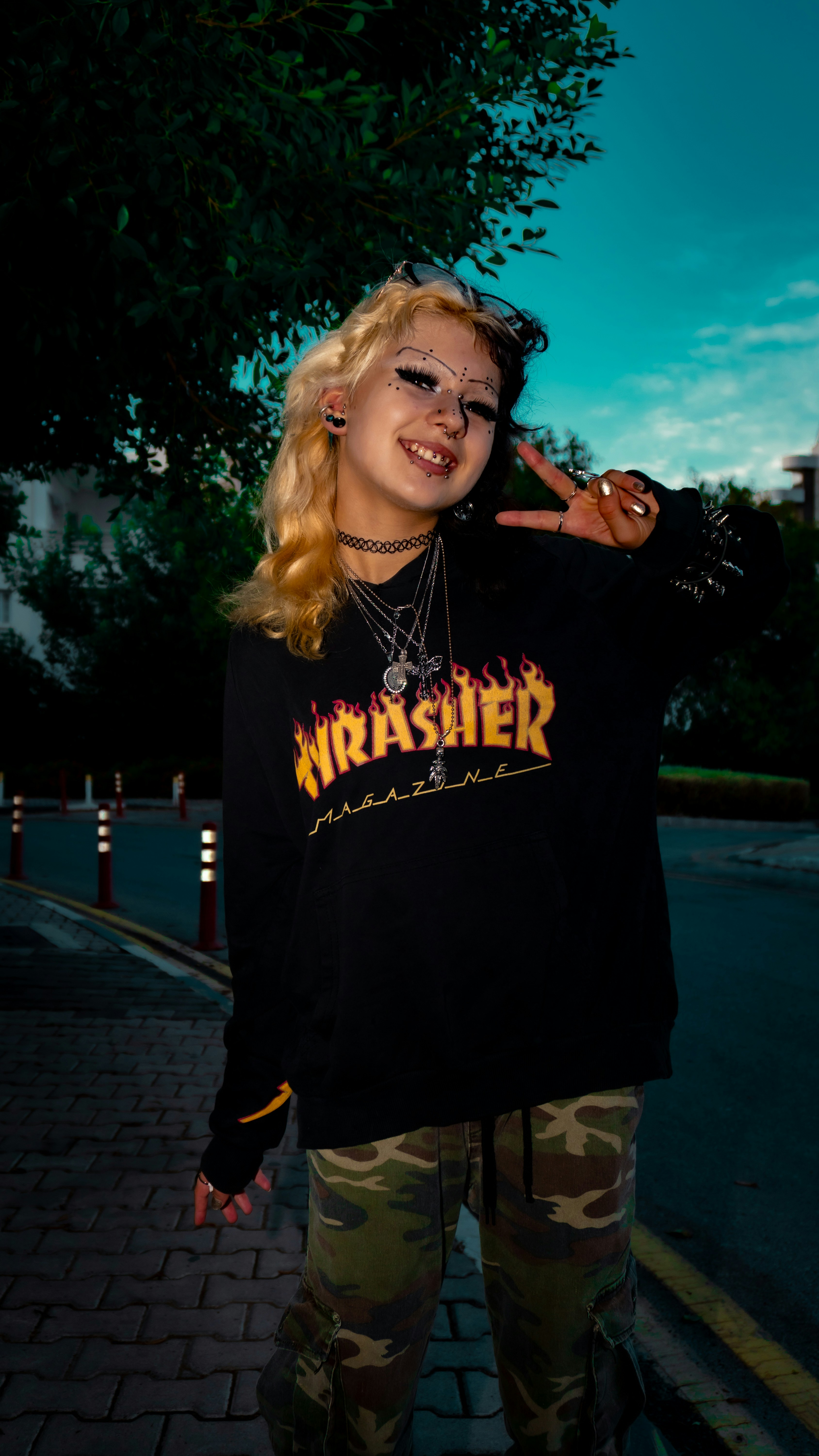 Smile in Streetlight Graffiti: Neon Souls in a Thrasher Tee