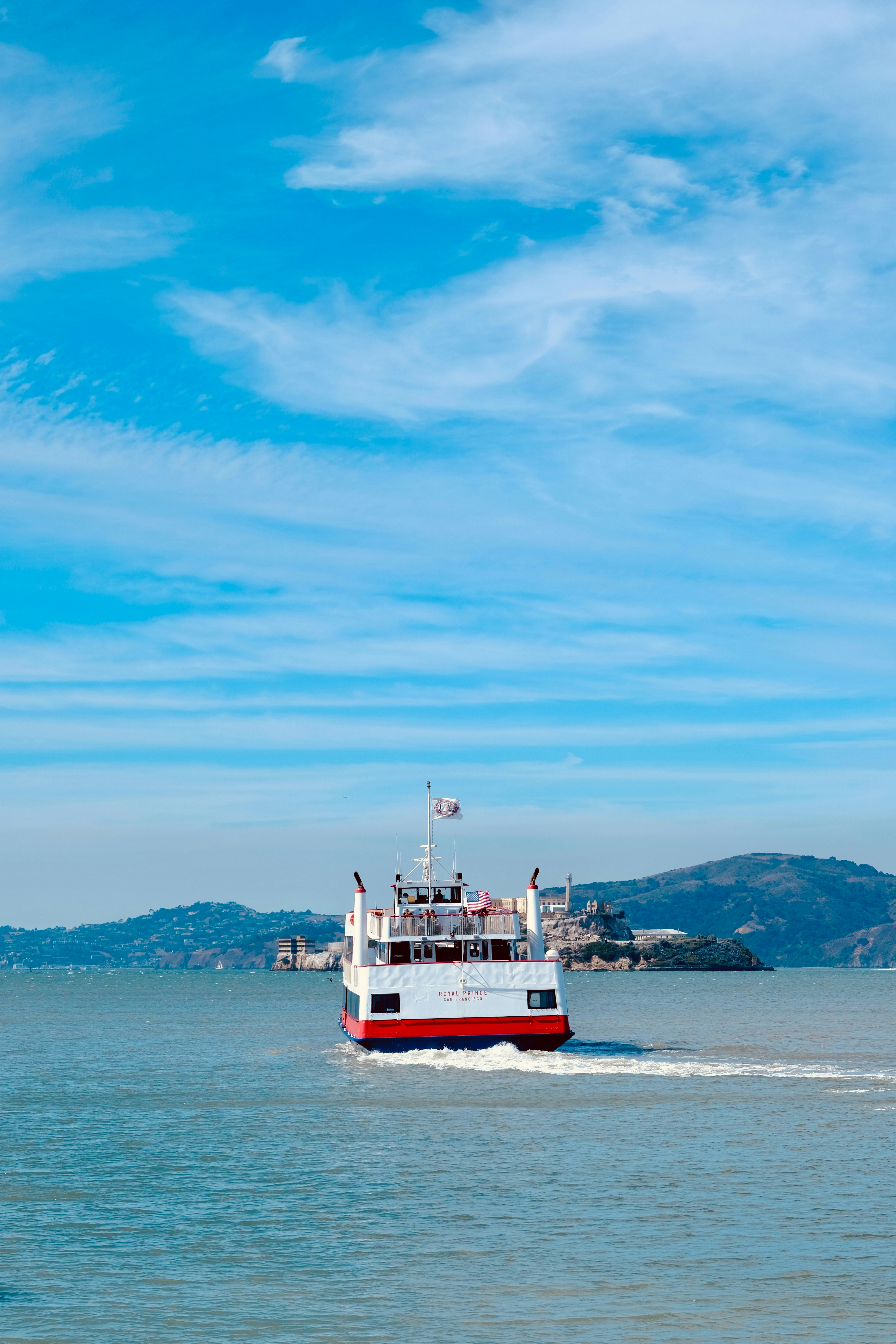 Approaching Harbor Ferry Under Wide Sky