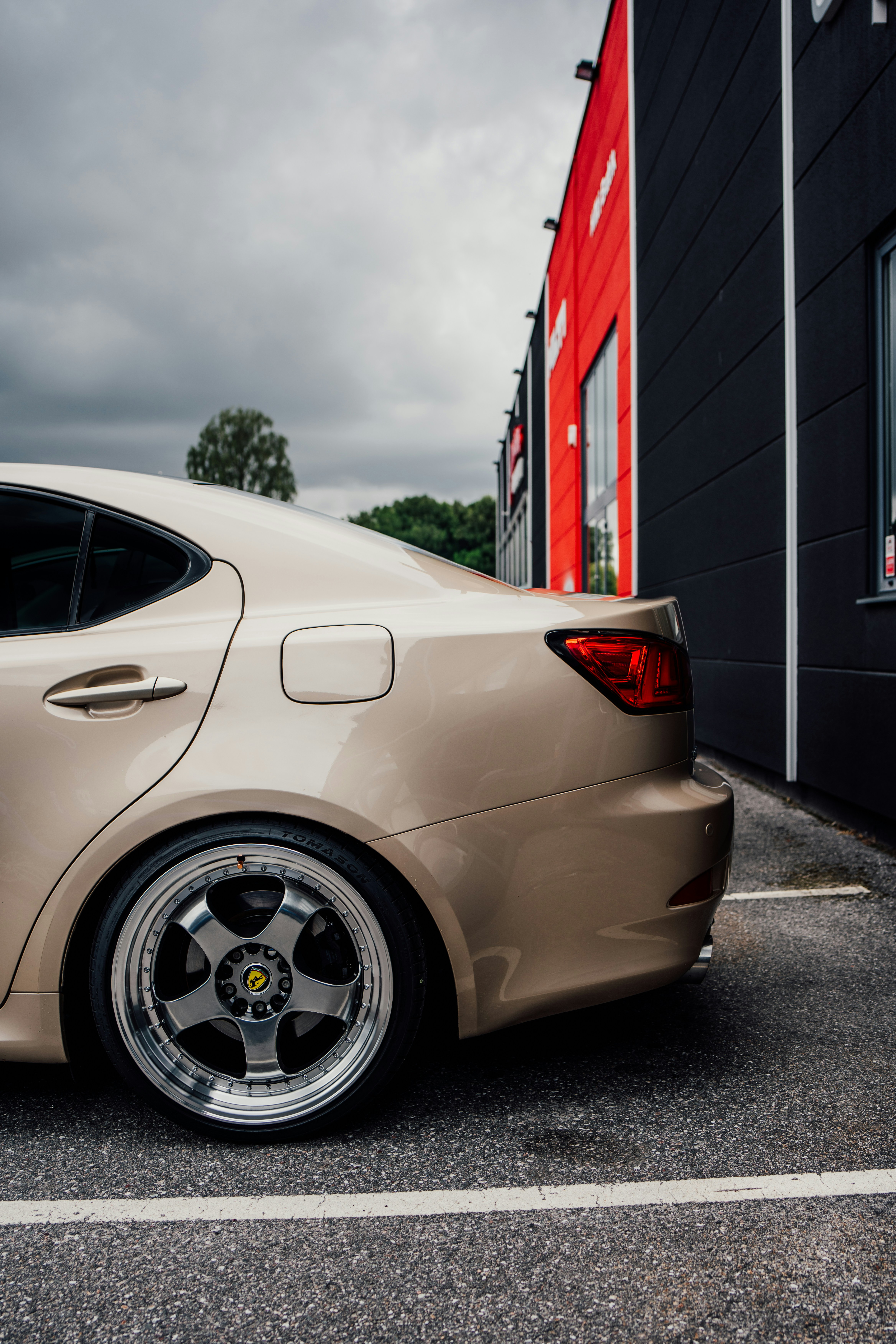 Beige Racer in the Industrial Frame