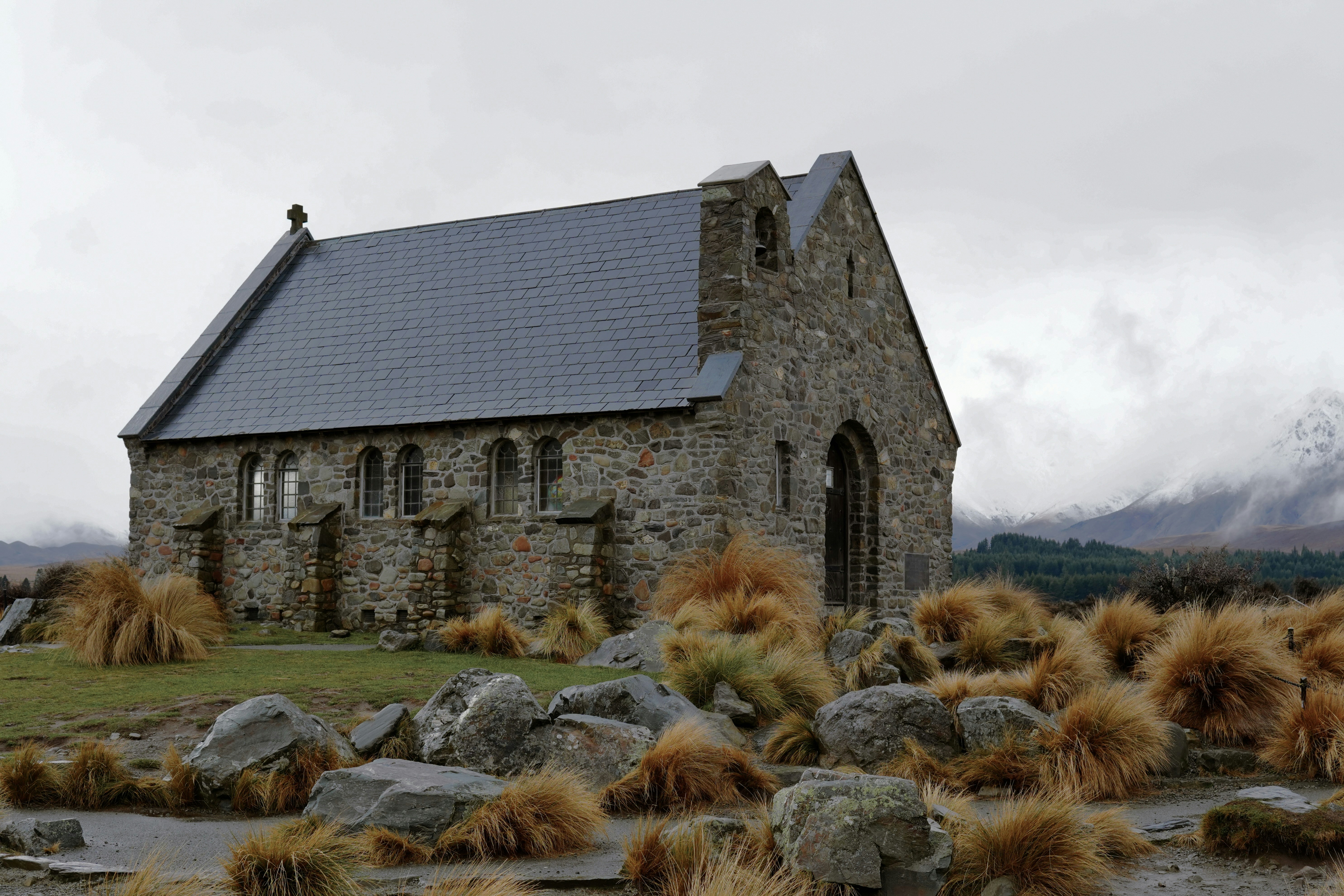 Stone Chapel Amid Tuscan-tinged Heath