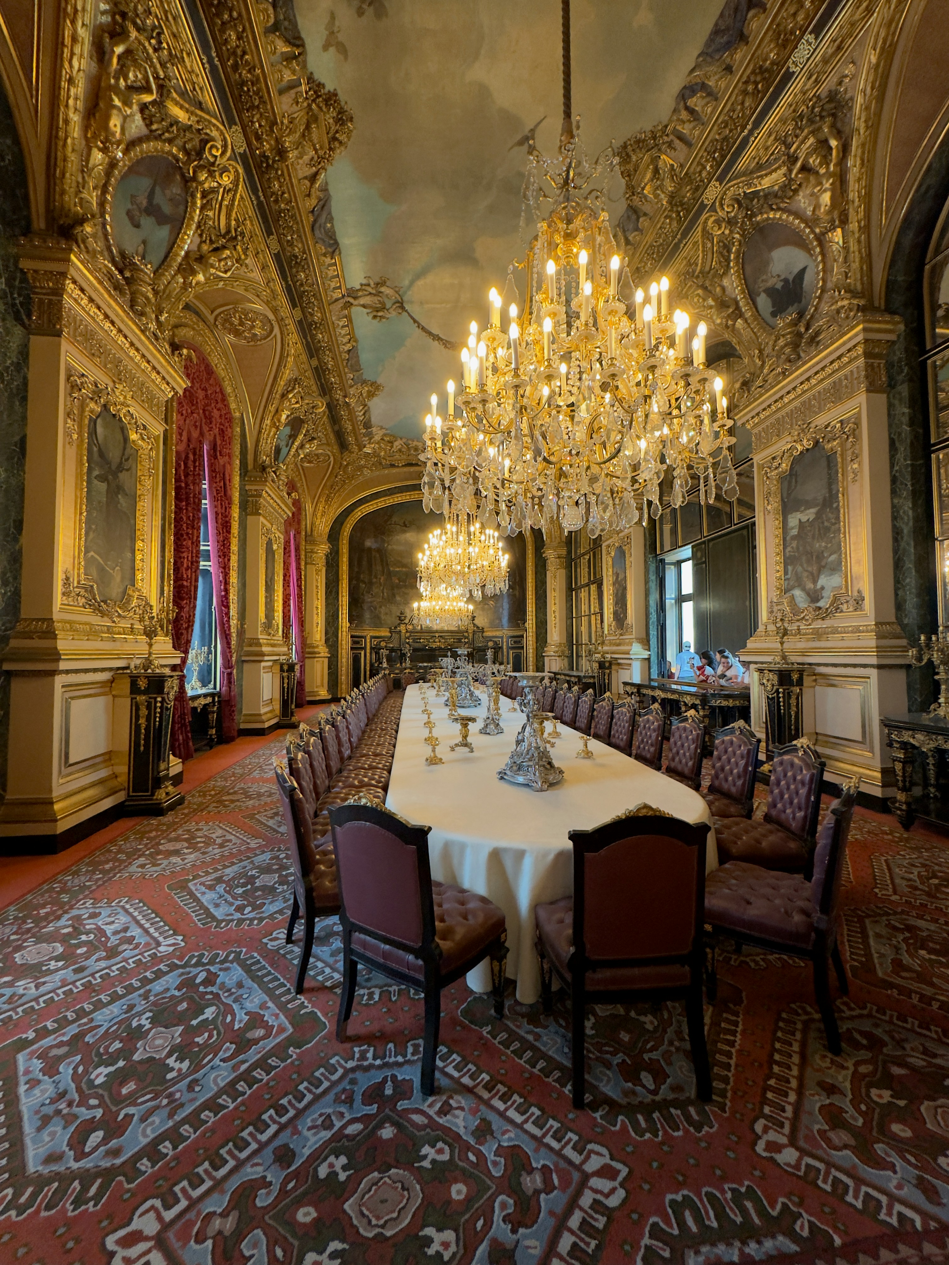 Ornate Dining Hall Stretched into Perspective
