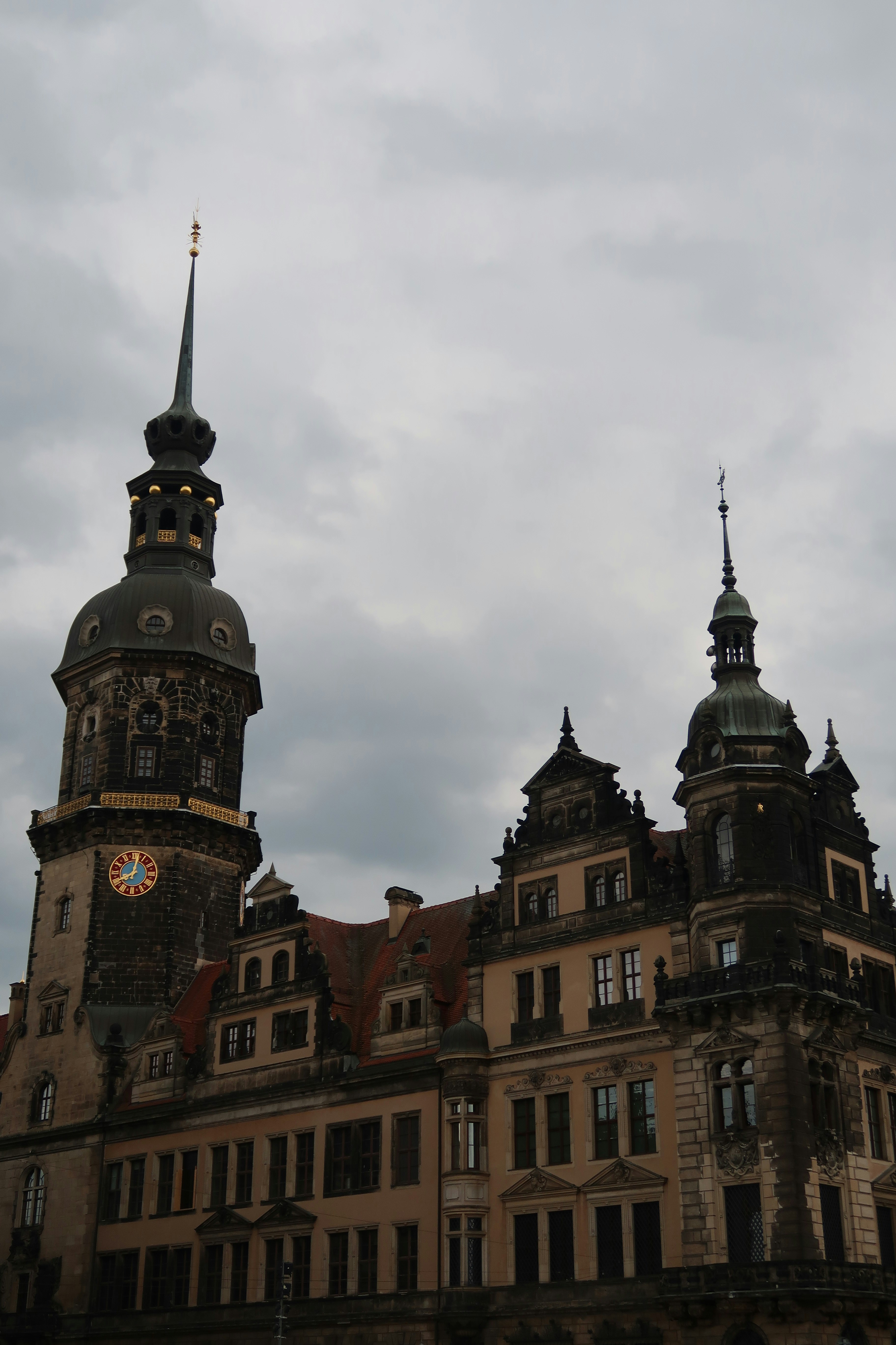 Historic City Towers Against a Cloudy Sky