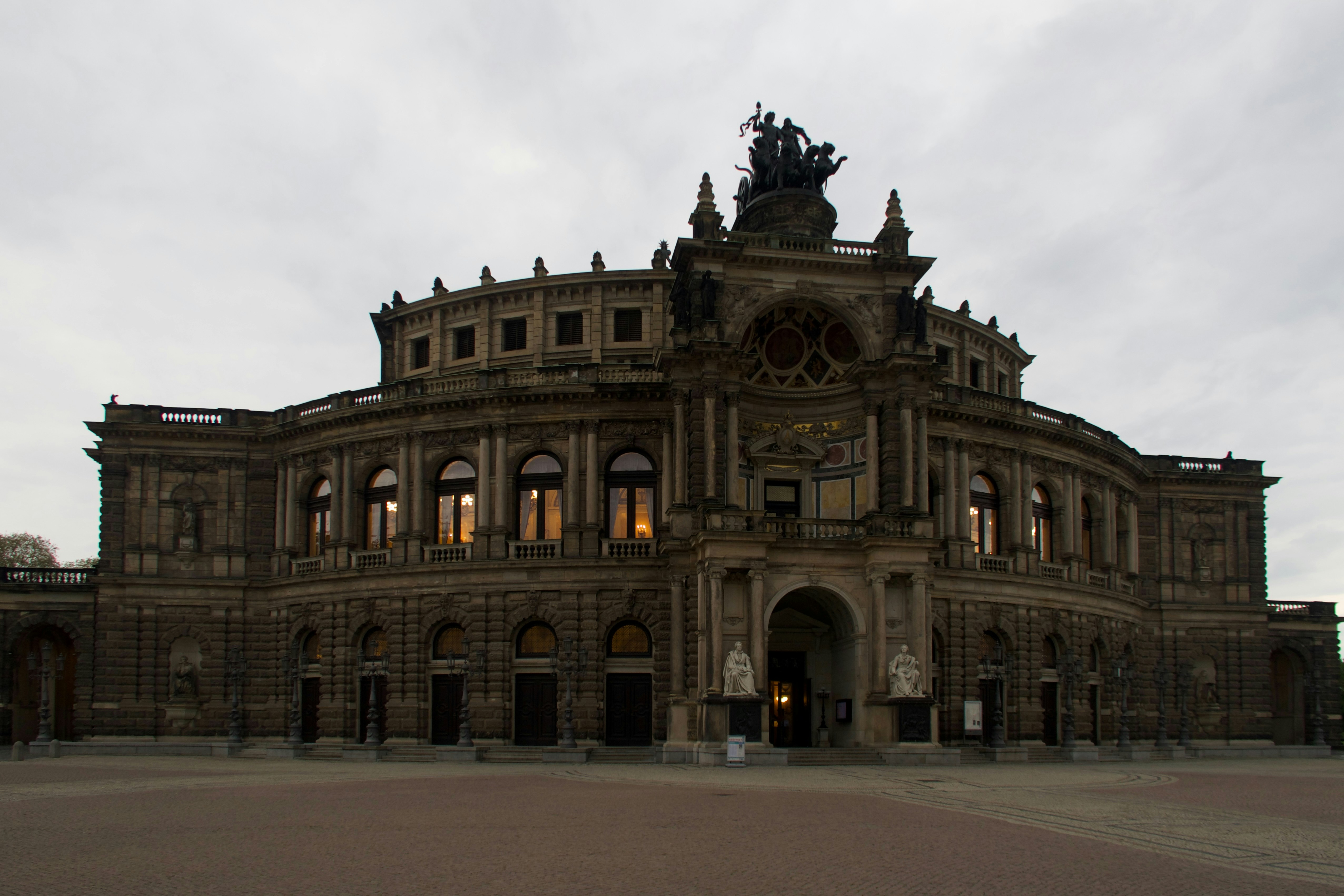 Stone Panorama: The Semperoper Facade Under Soft Evening Light
