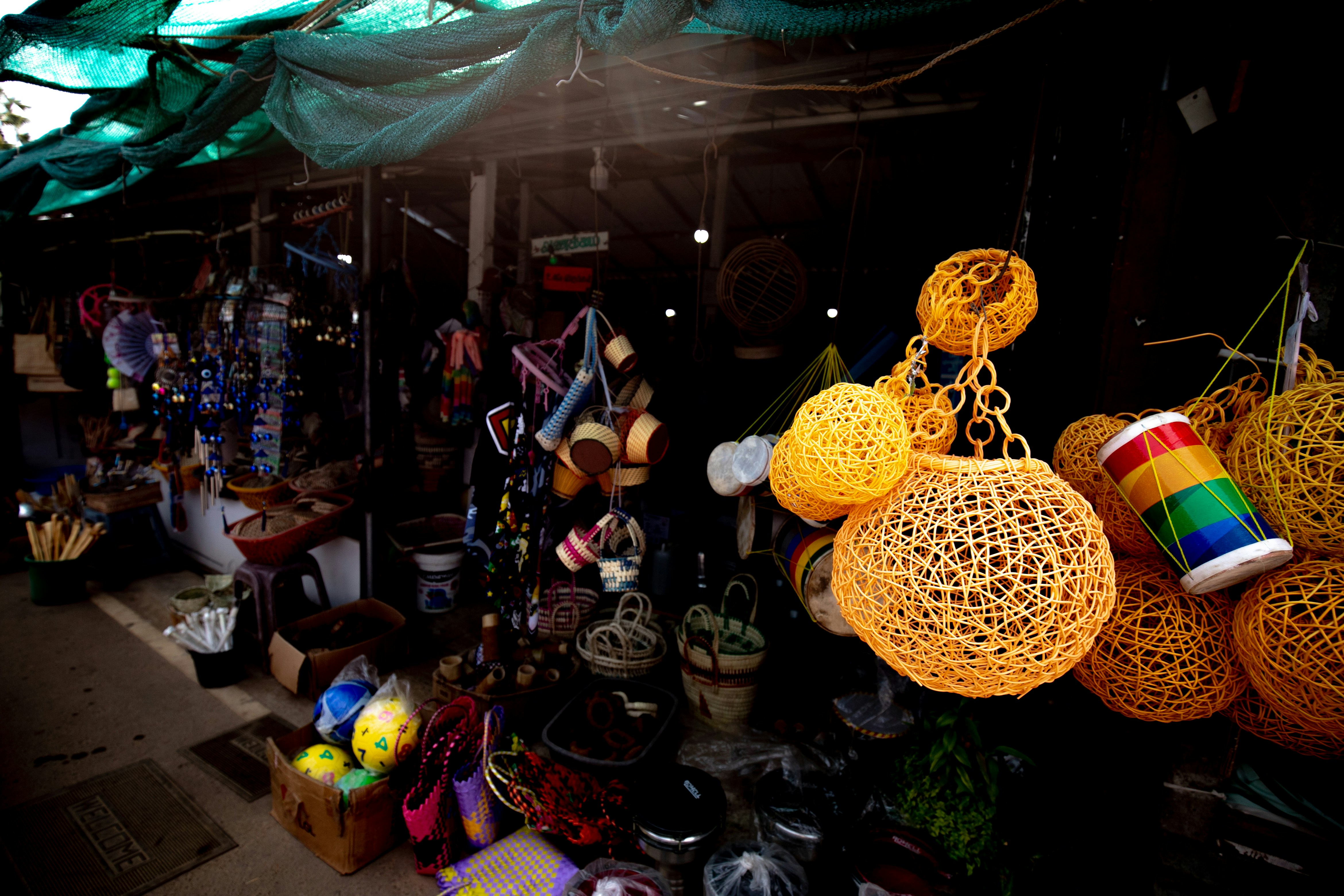 Luminous Orbs in a Market of Colors