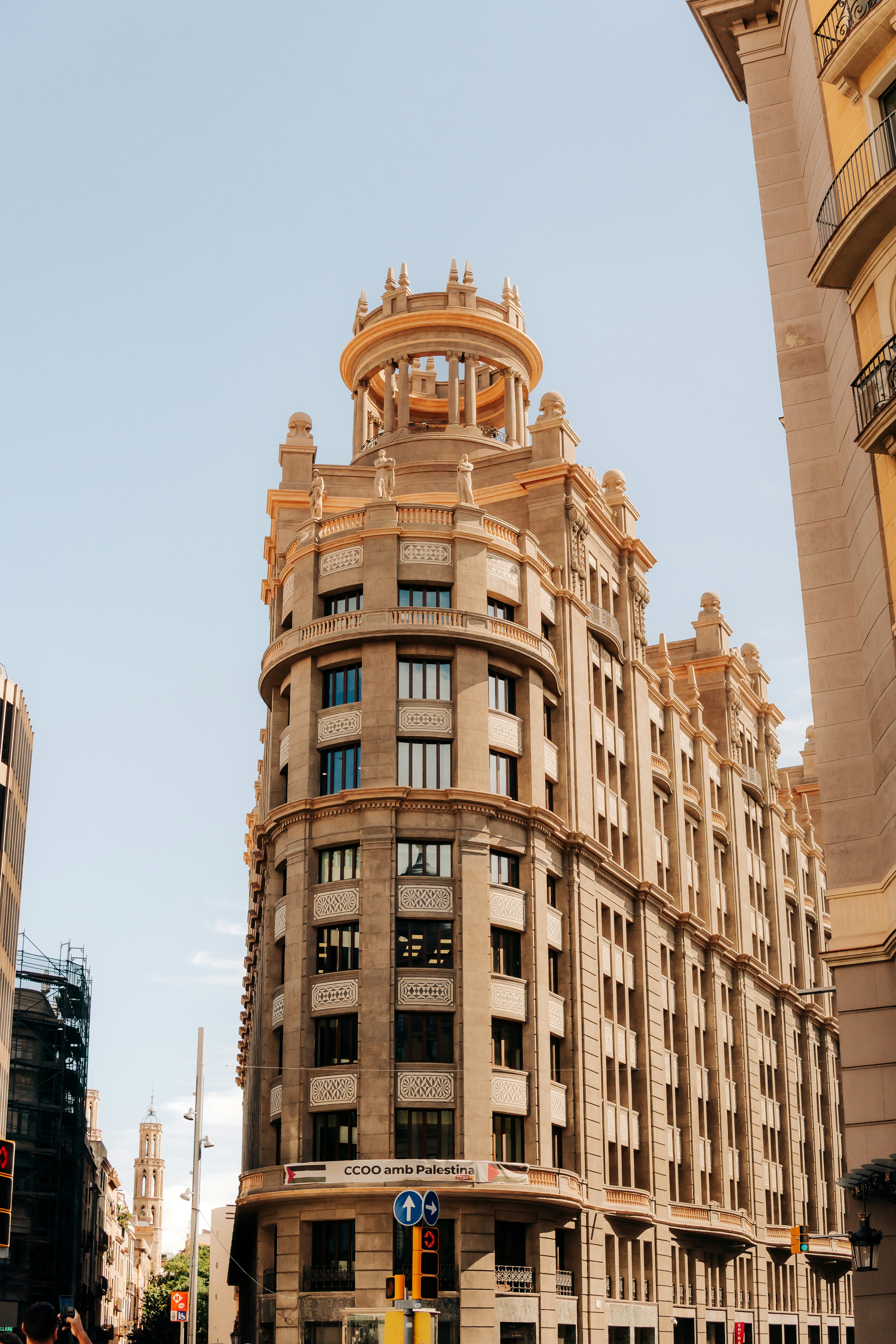 Ornate Corner Tower Reaching Toward the Sky
