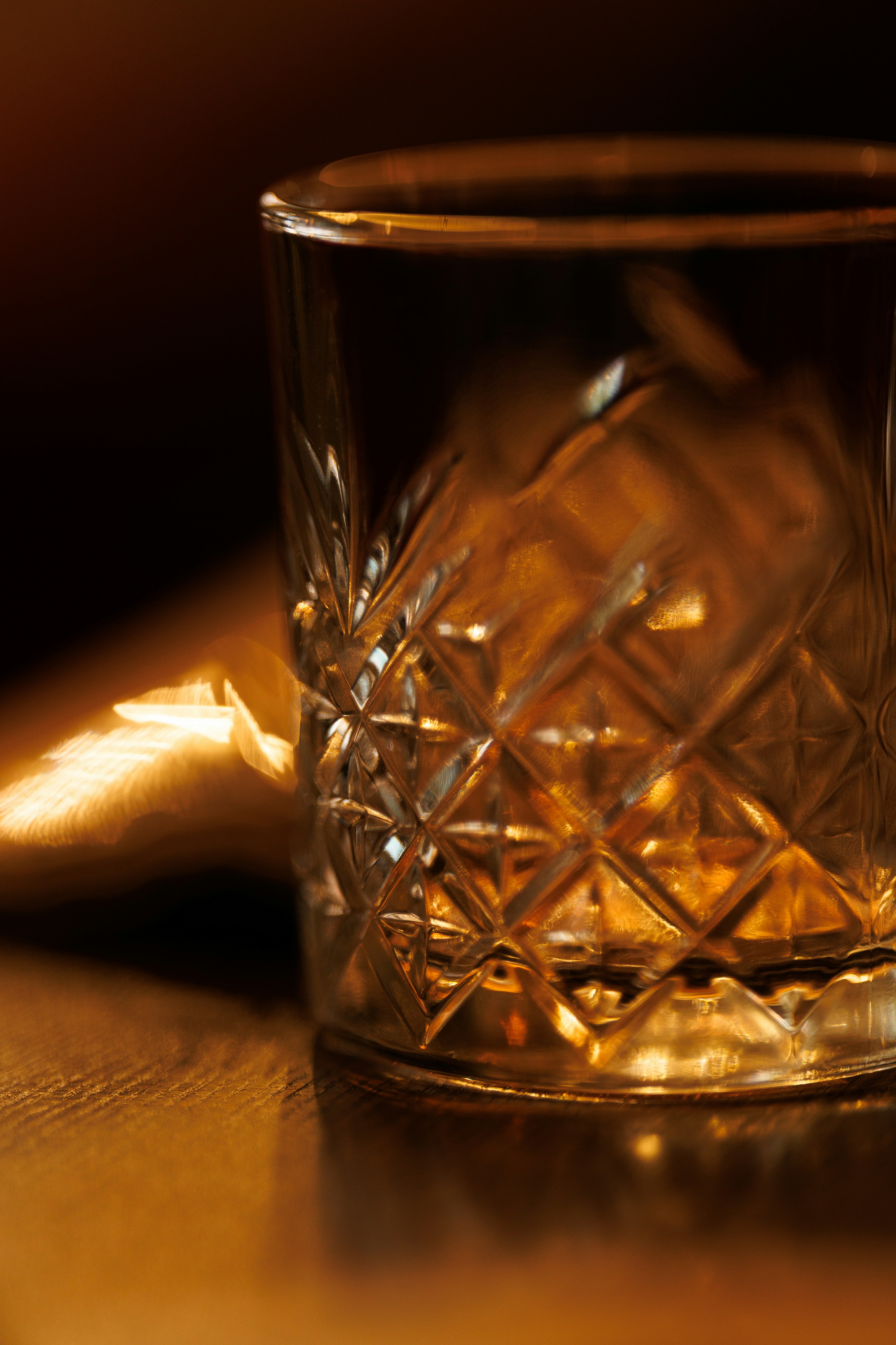 Amber Glint in a Cut Glass