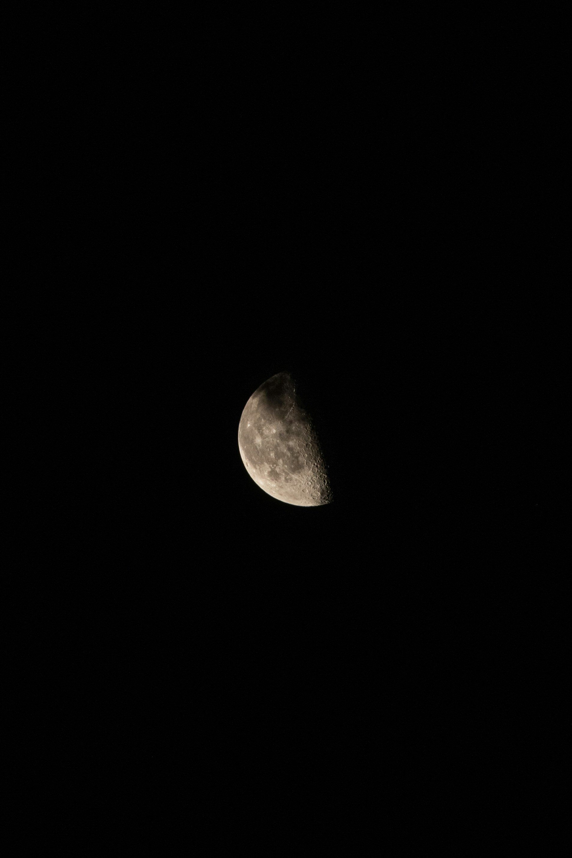 Luna's Gently Sloped Crescent: Moonlit Detail in a Velvet Sky