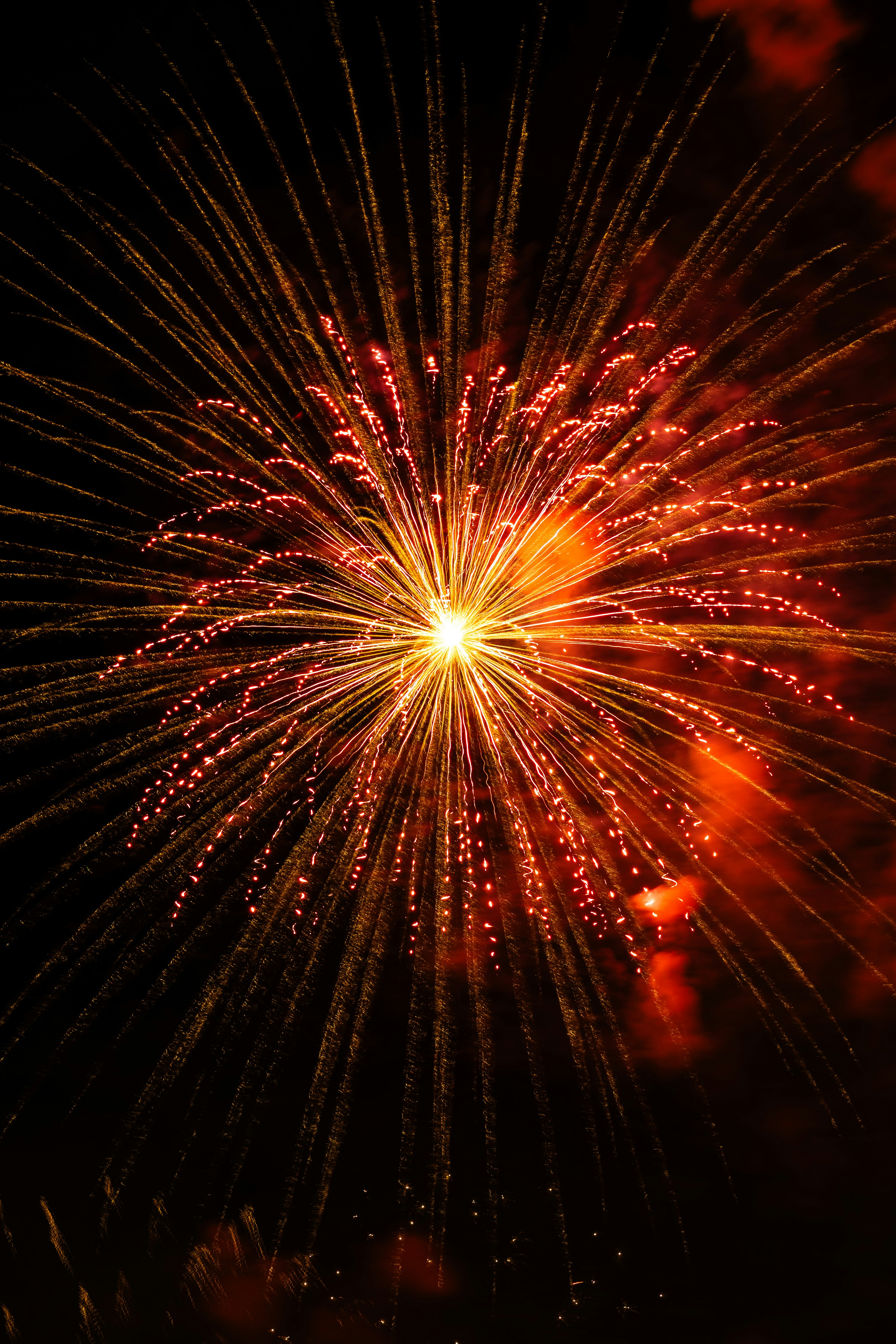Radiant Burst: Firework Core at Night
