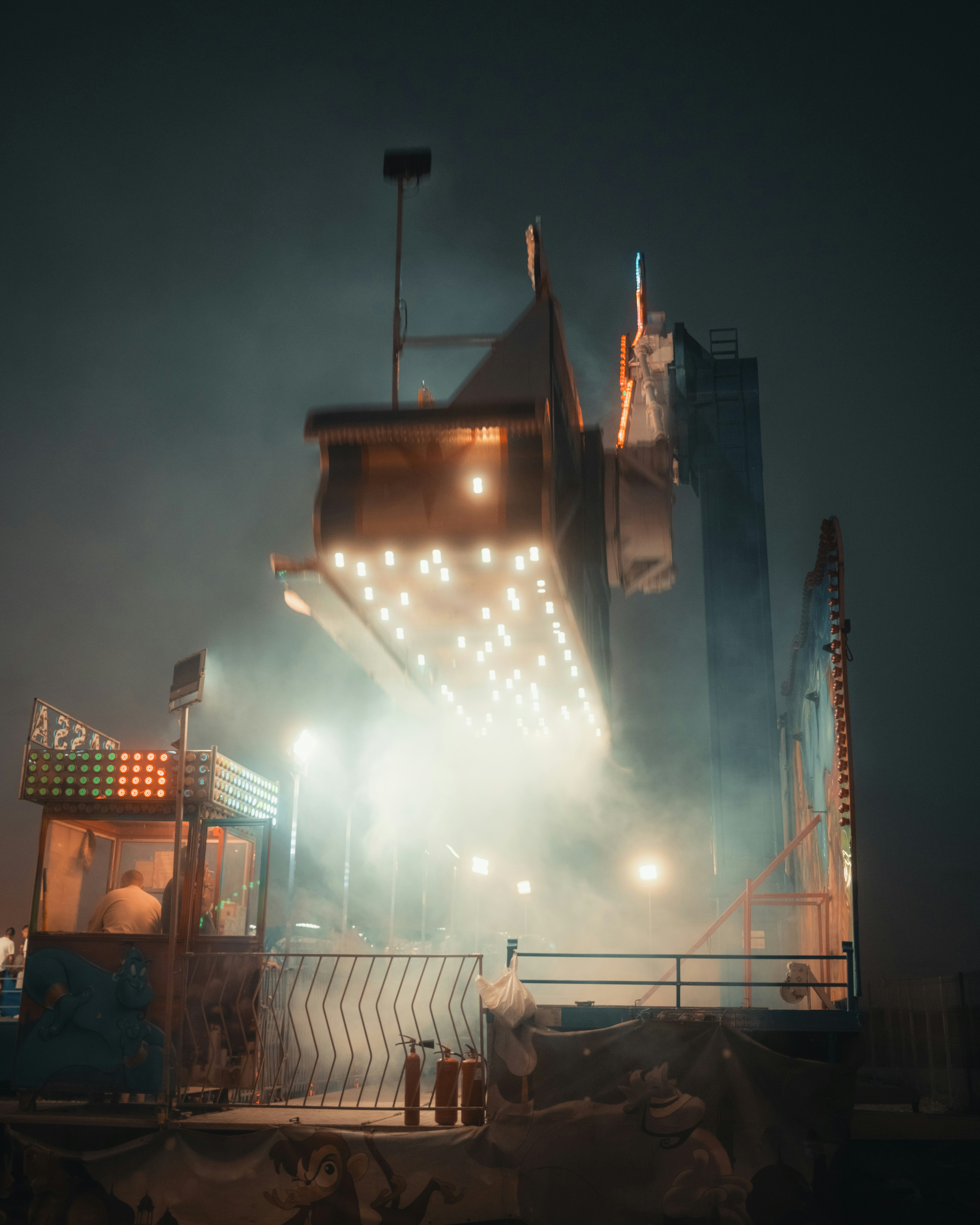Under Midnight Lights: The Freefall Tower Aglow