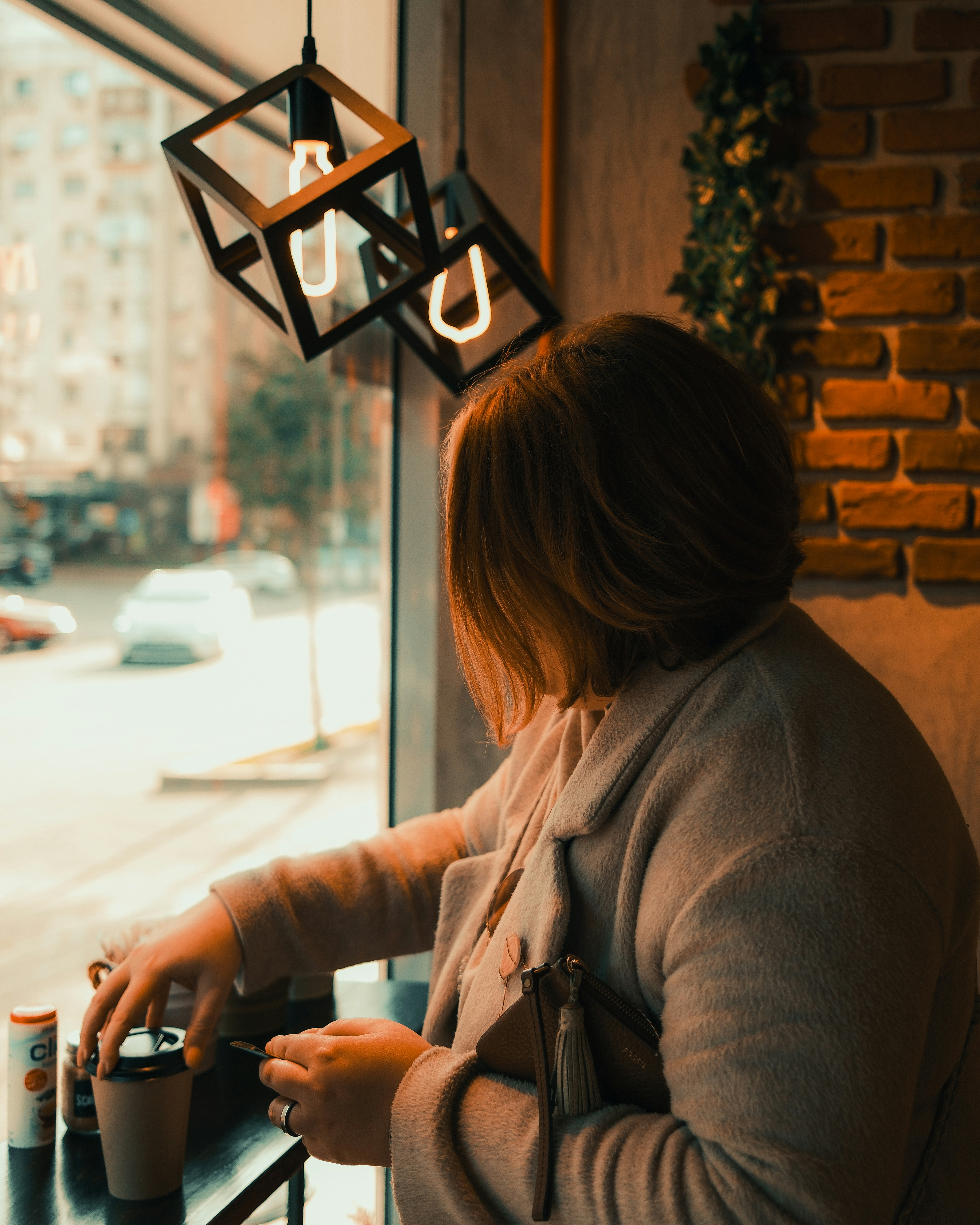 Soft Evening Glow in a Cozy Café