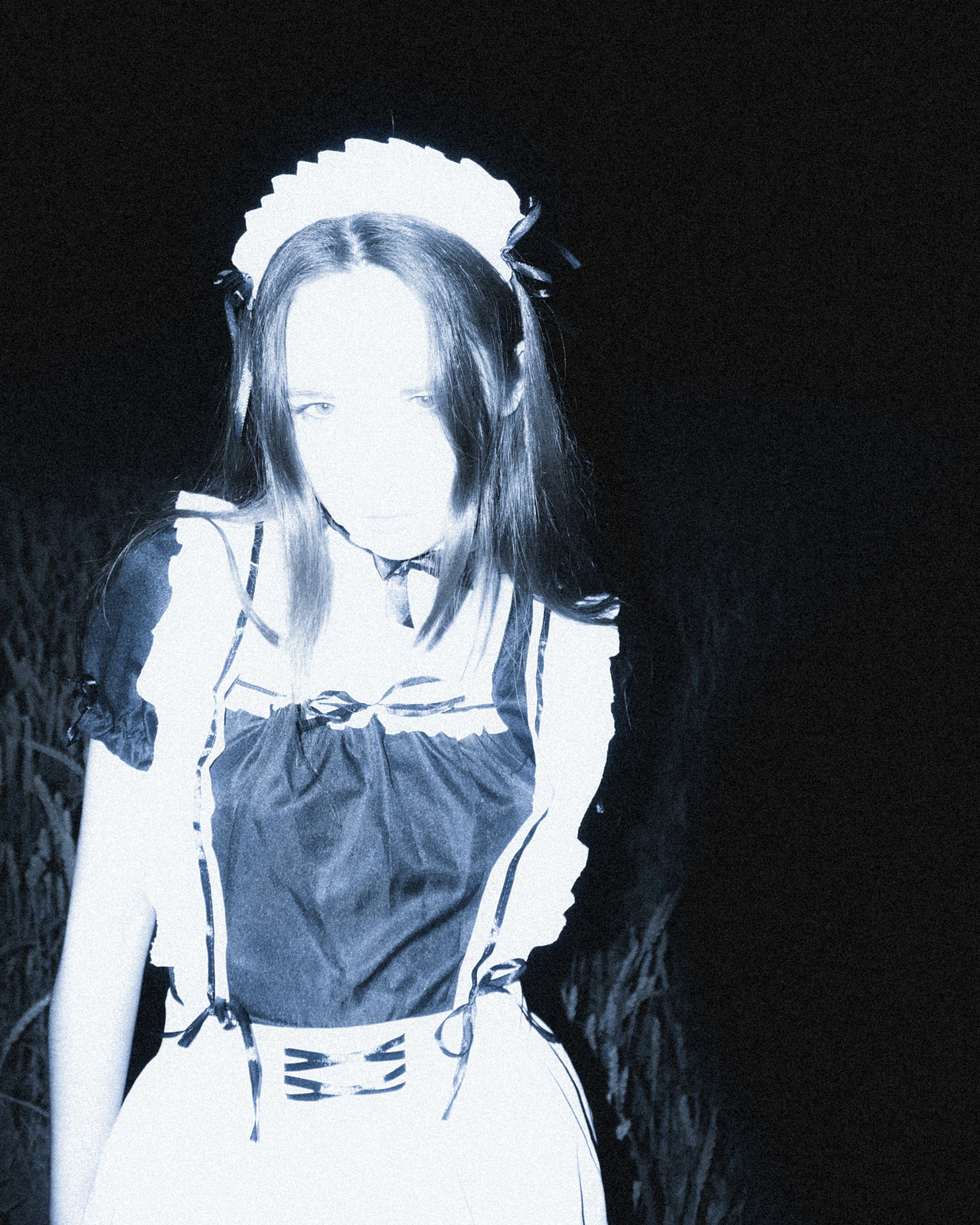 Moonlit Maid: A Night Portrait in Blue