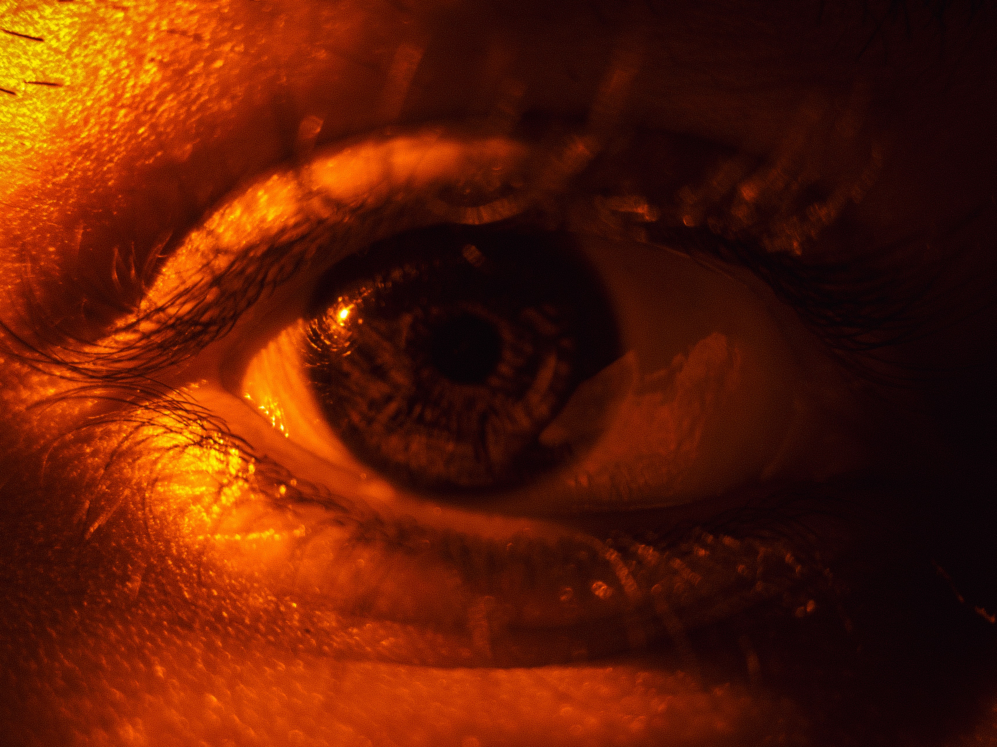Infrared Gaze: An Eye in a Fiery Veil