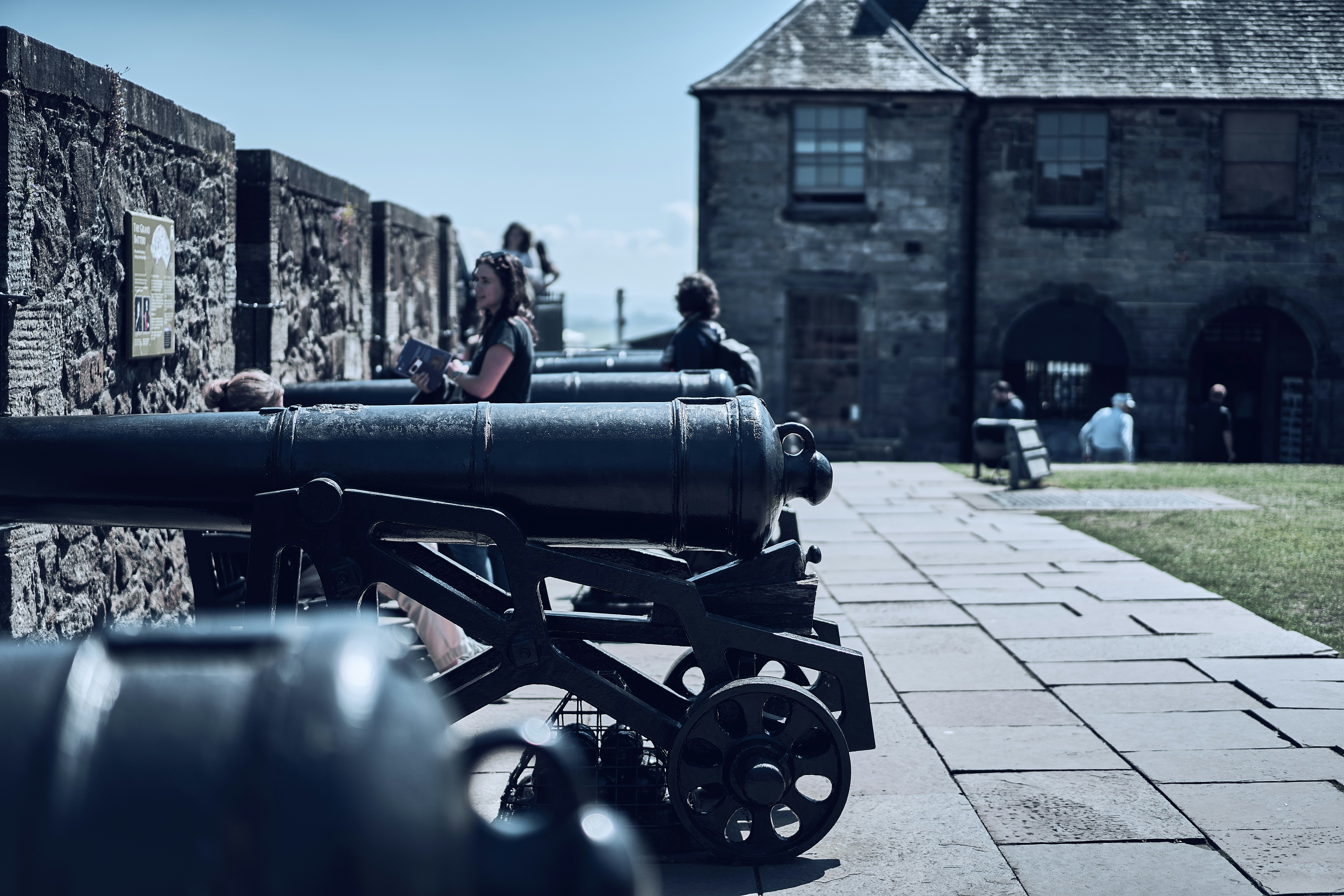 Cannon Line at Rest: A Quiet Moment by the Historic Fort