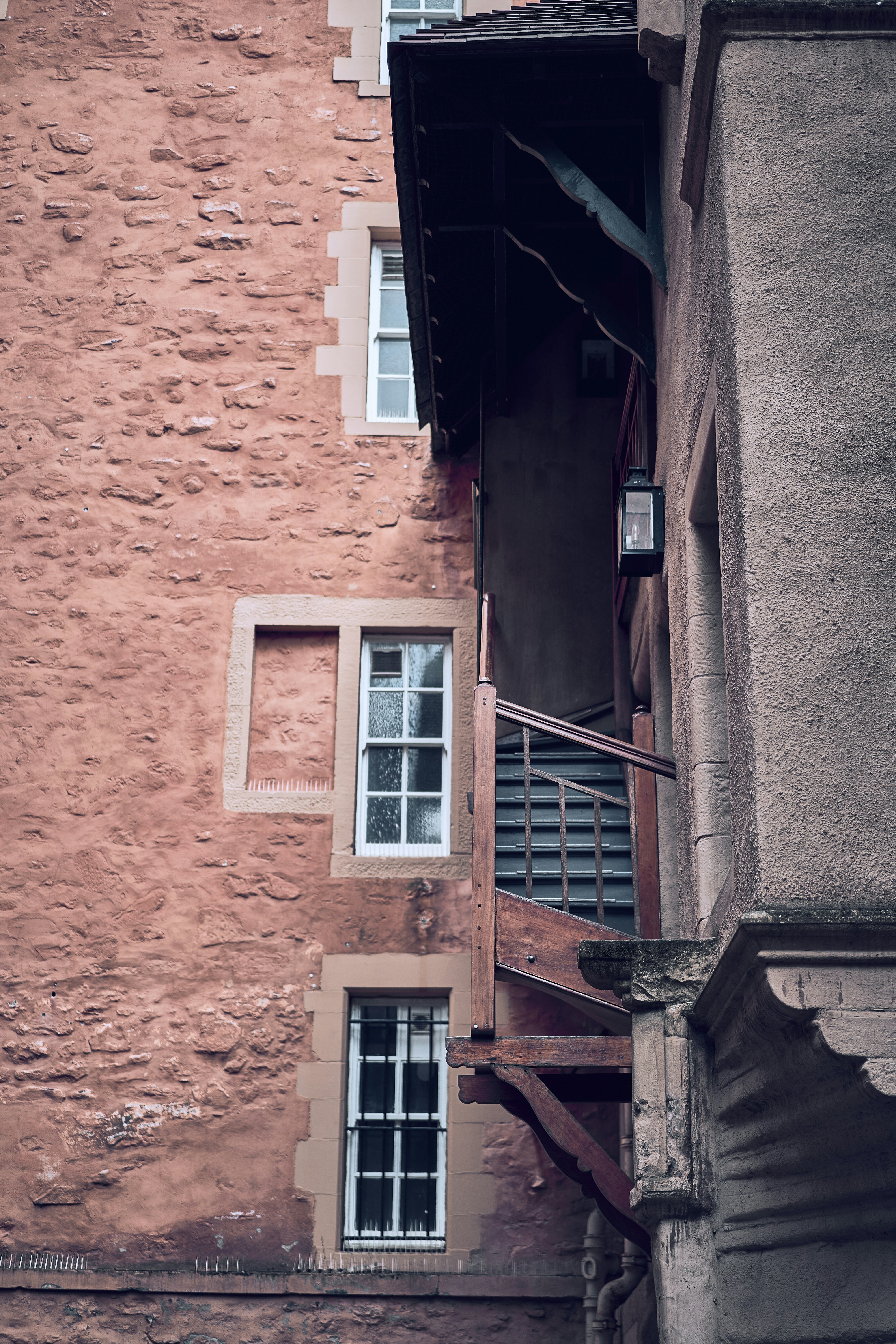 Staircase Between Brick and Stone