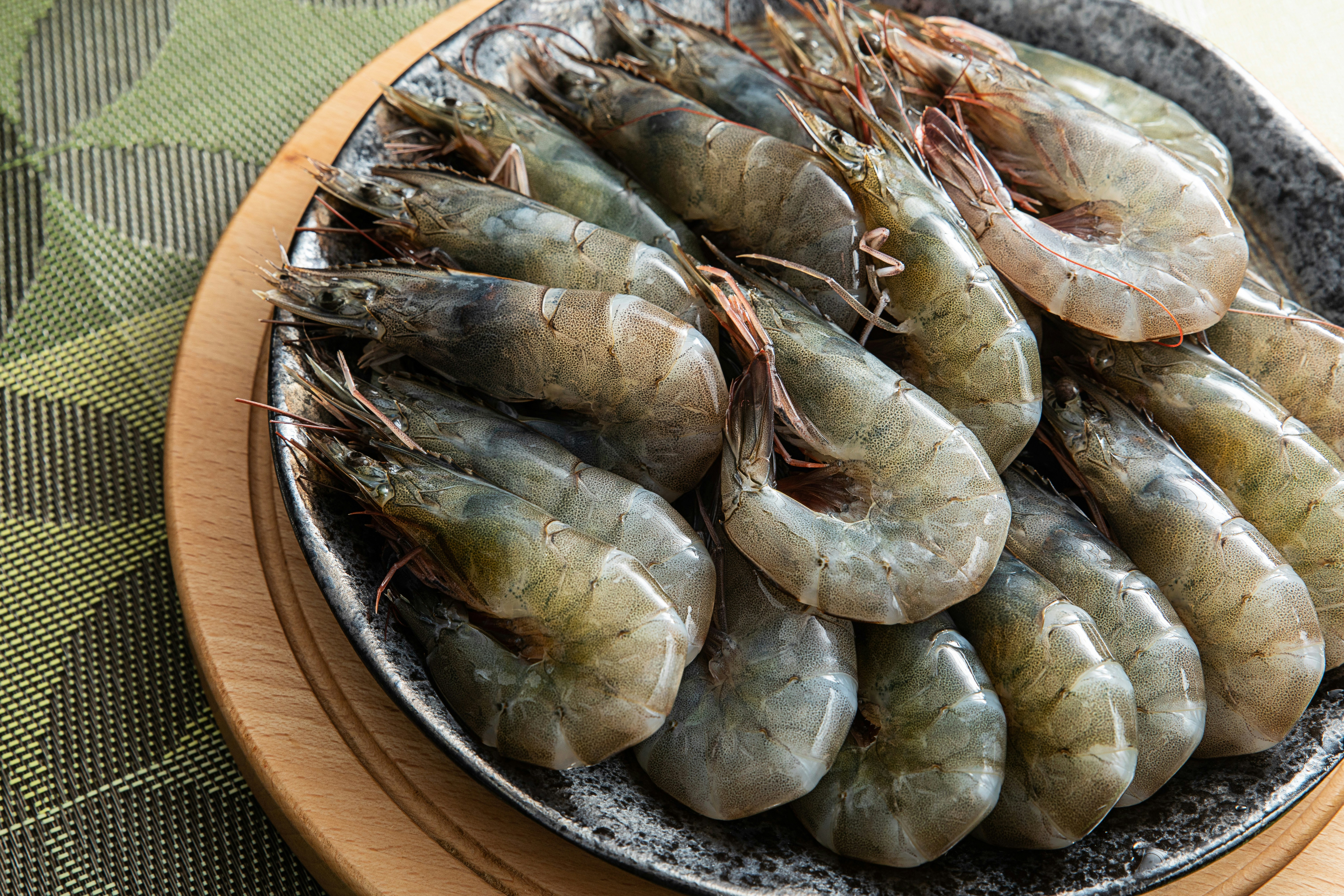 Sea-salted Circle: Prawns on a Stone Plate