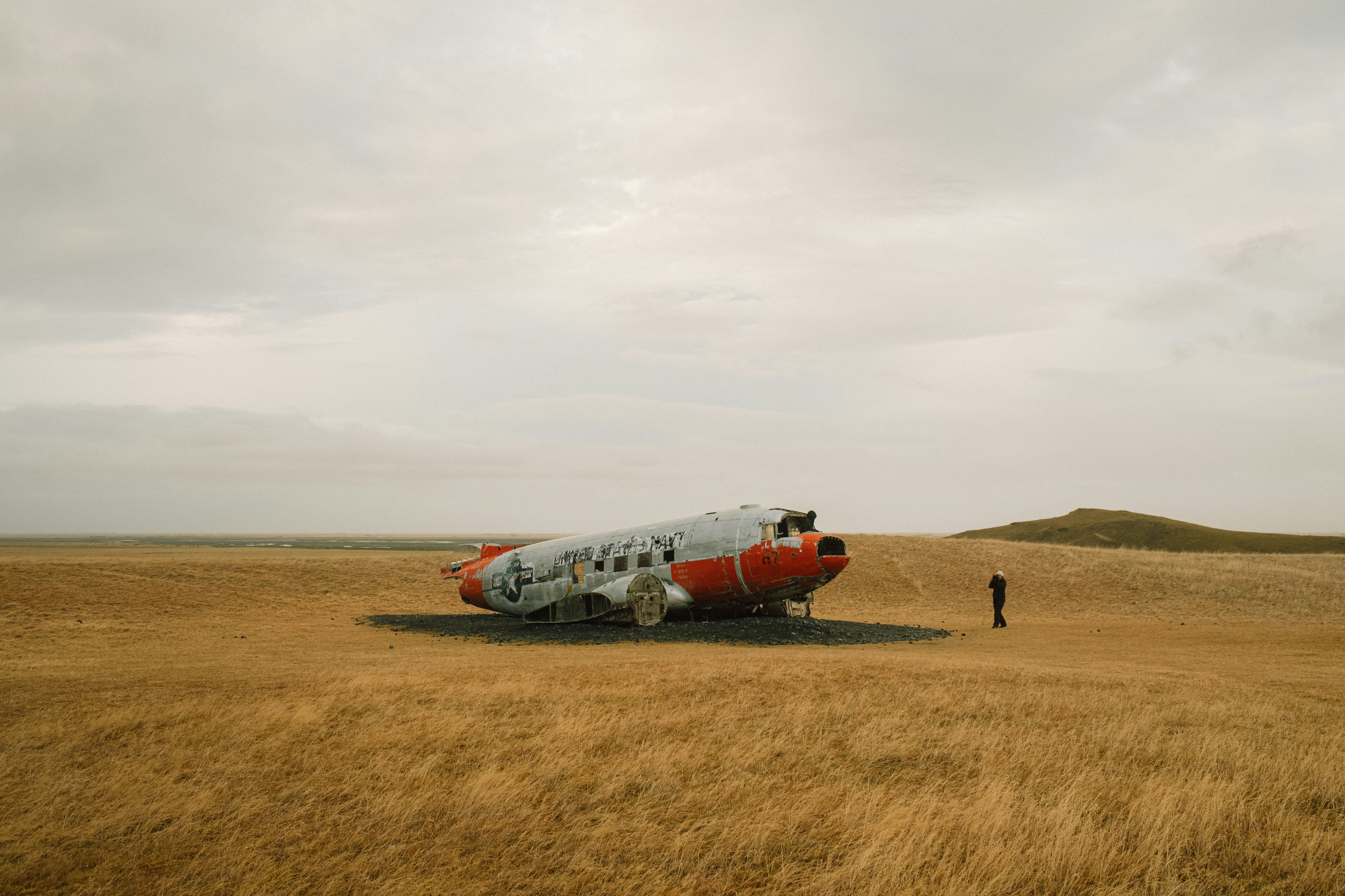 Abandoned Airframe in a Sea of Golden Grass