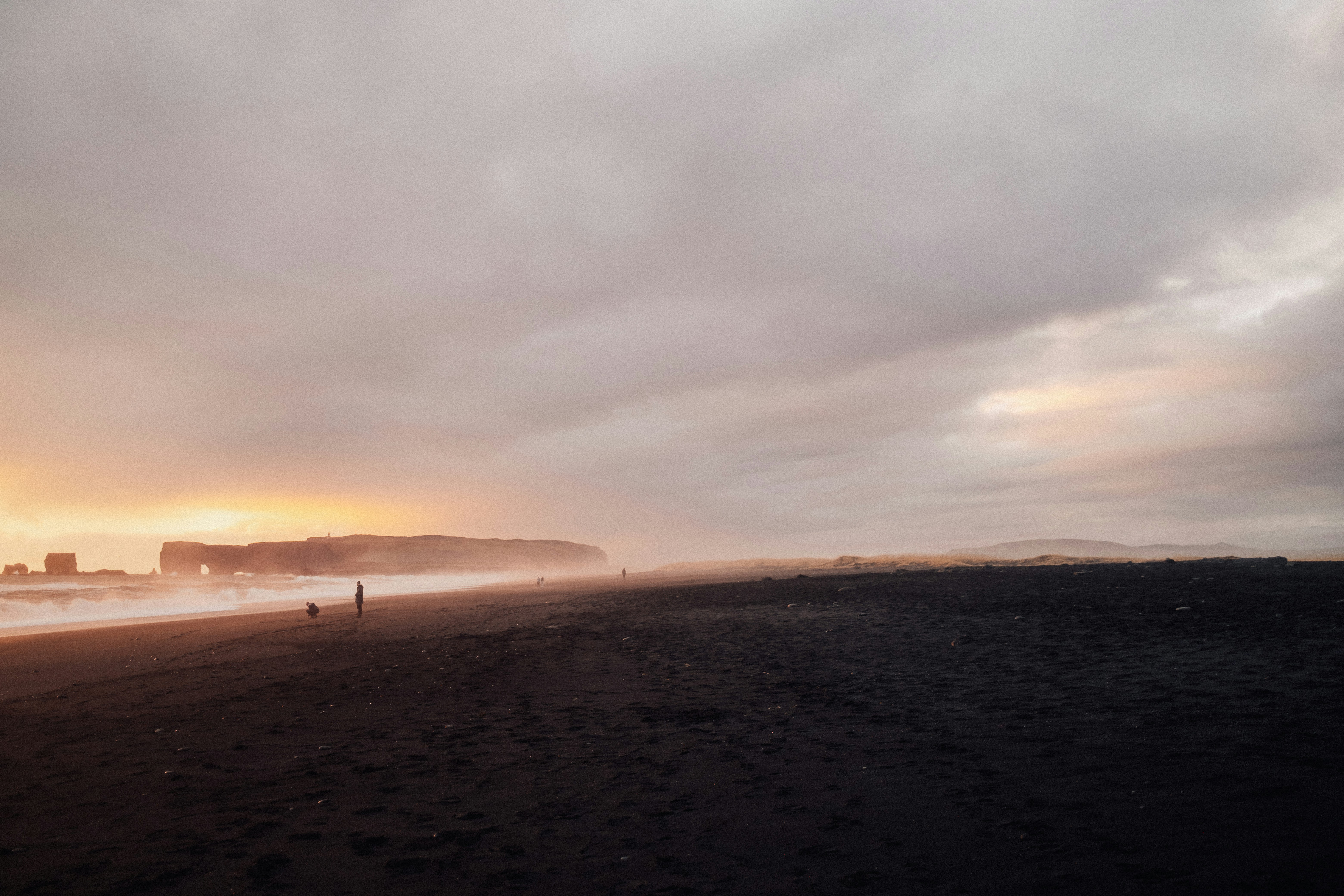 Dune Edge at Sunrise: Figures on the Quiet Shore