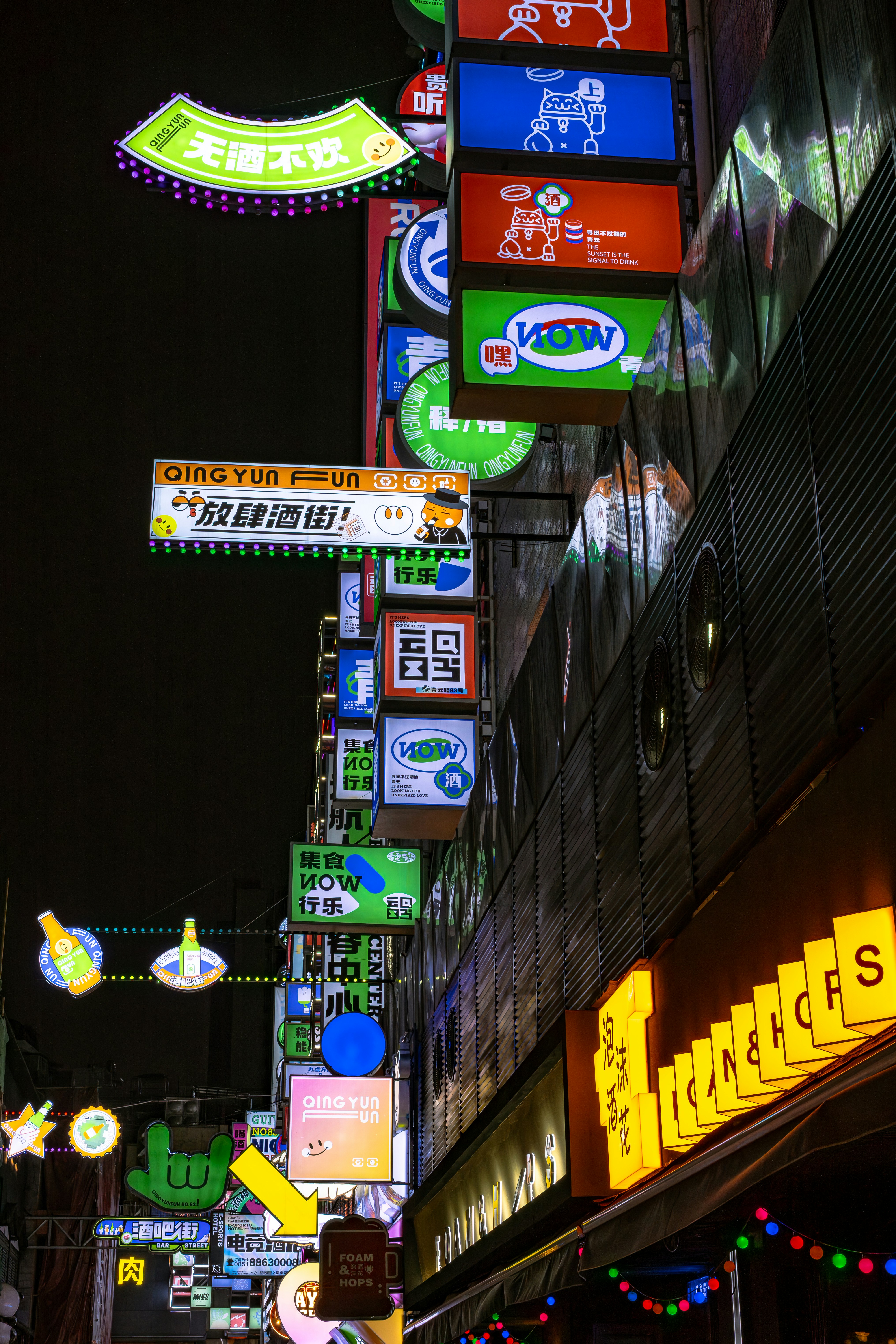 Neon Alley: A Cascade of Signage in Night City