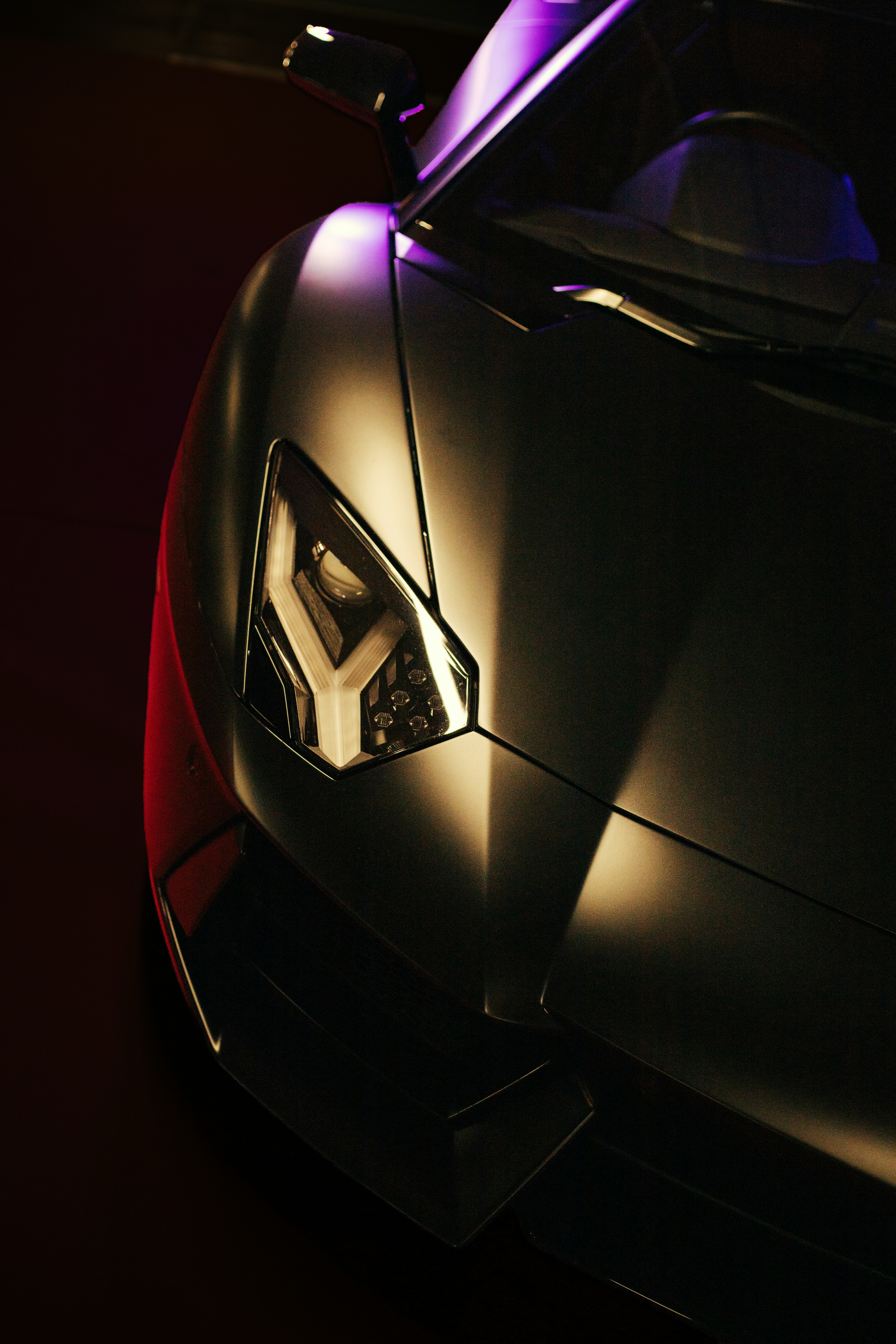 Matte Precision: Front Quarter of a Sculpted Hypercar