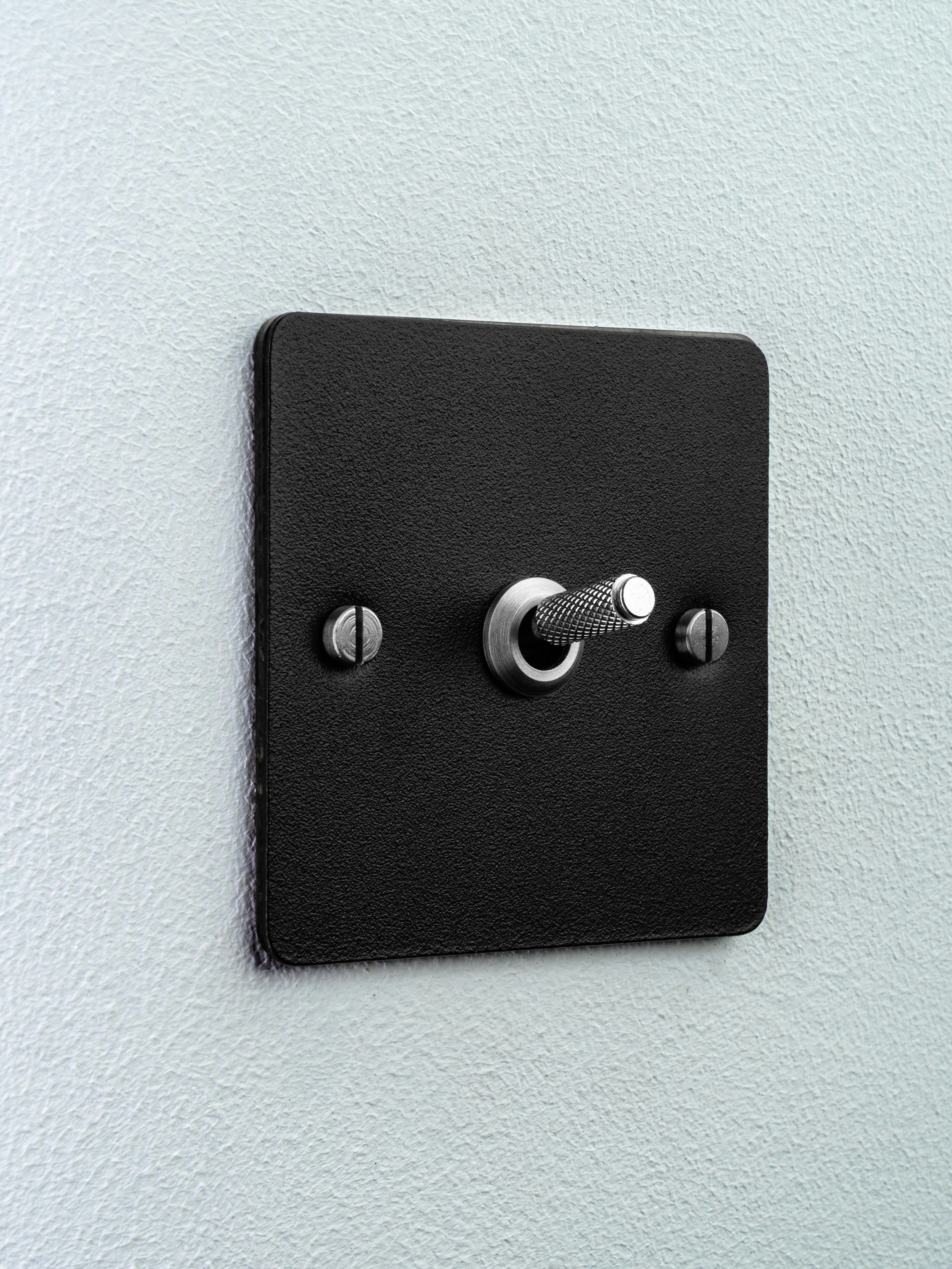 Industrial Toggle: A Close-Up of a Grounded Control Switch