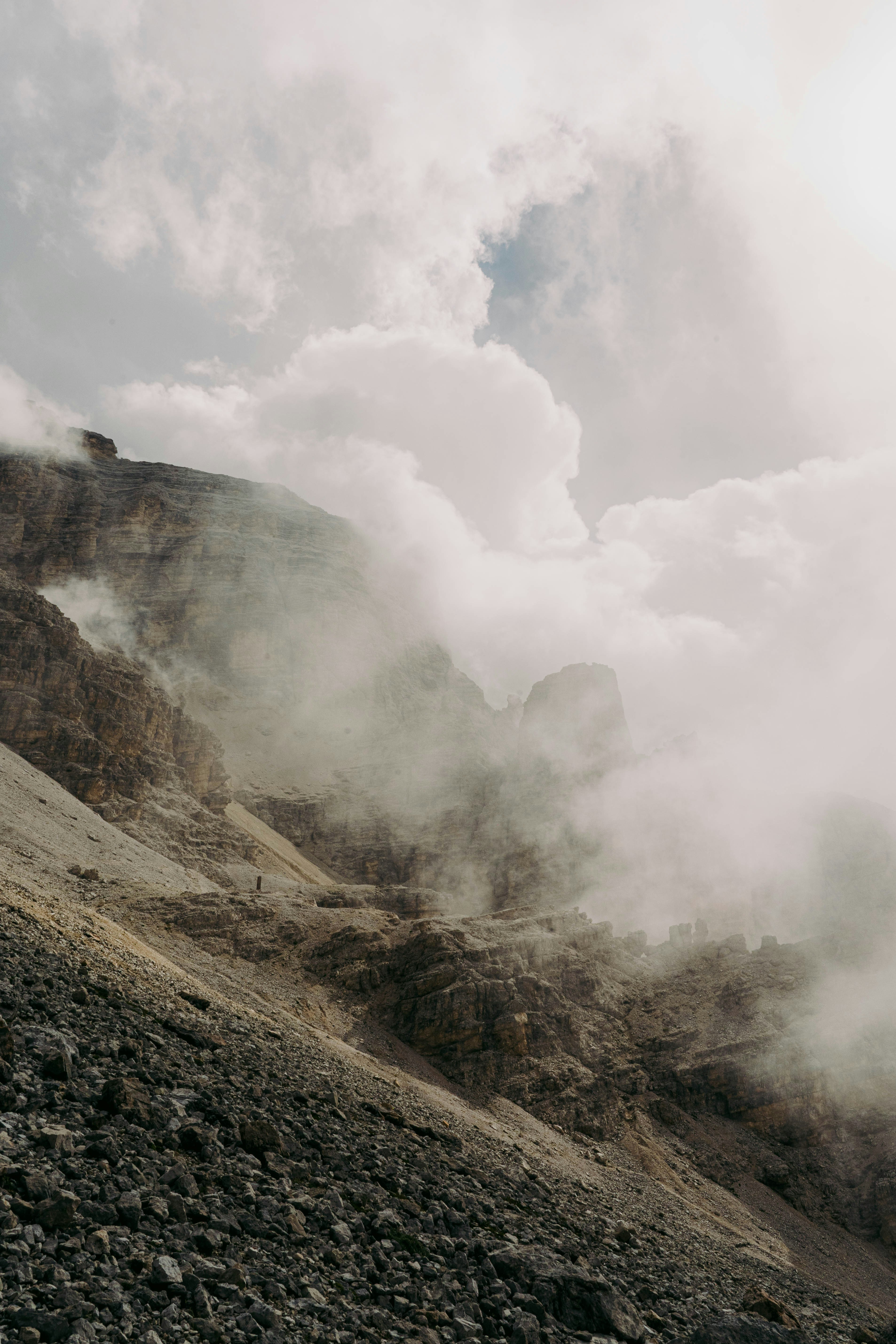 Misty Ridge: Geologic Silence Beneath Heavy Clouds