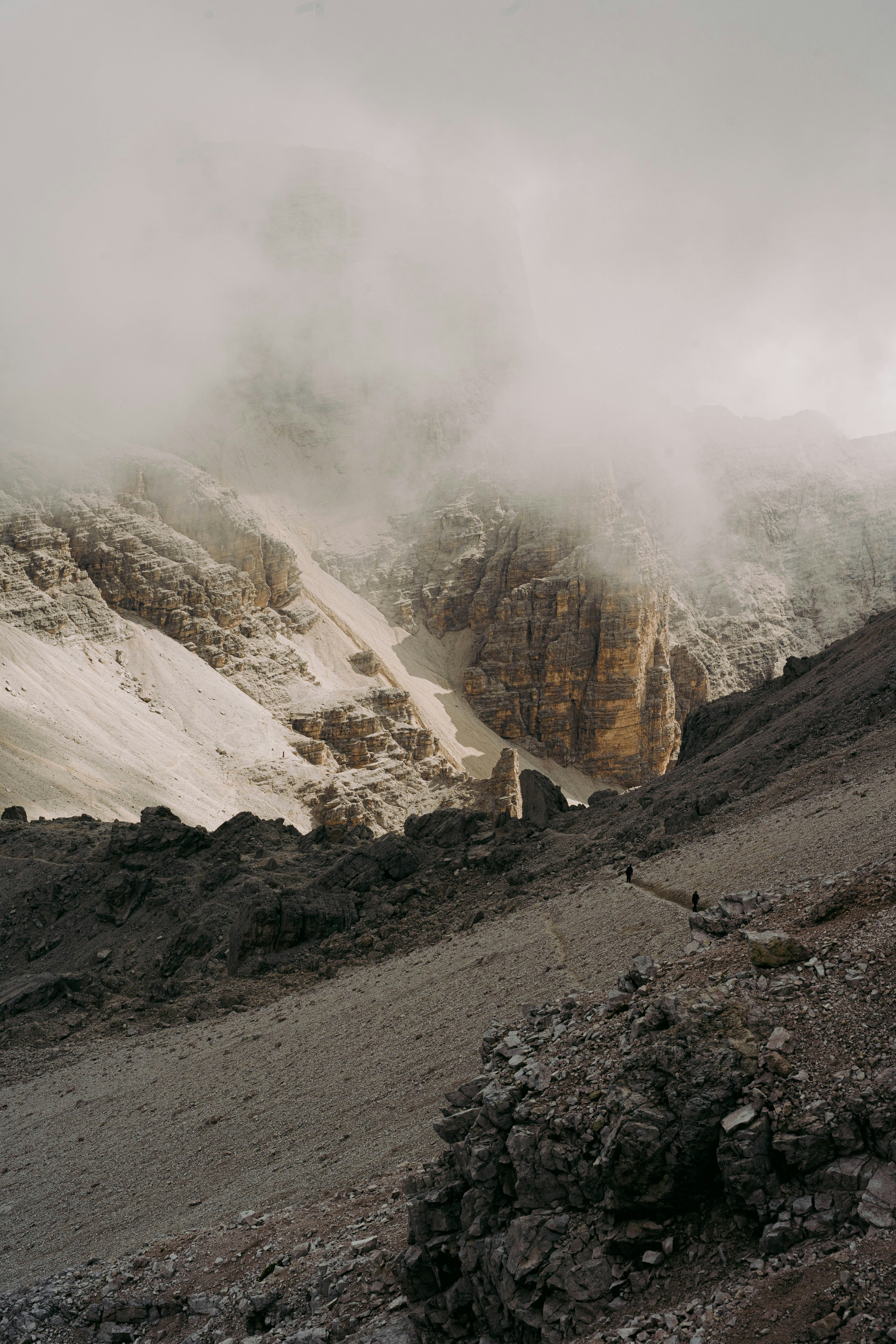 Mist Over the Riven Ridge: A Staircase Through Volcanic Bands