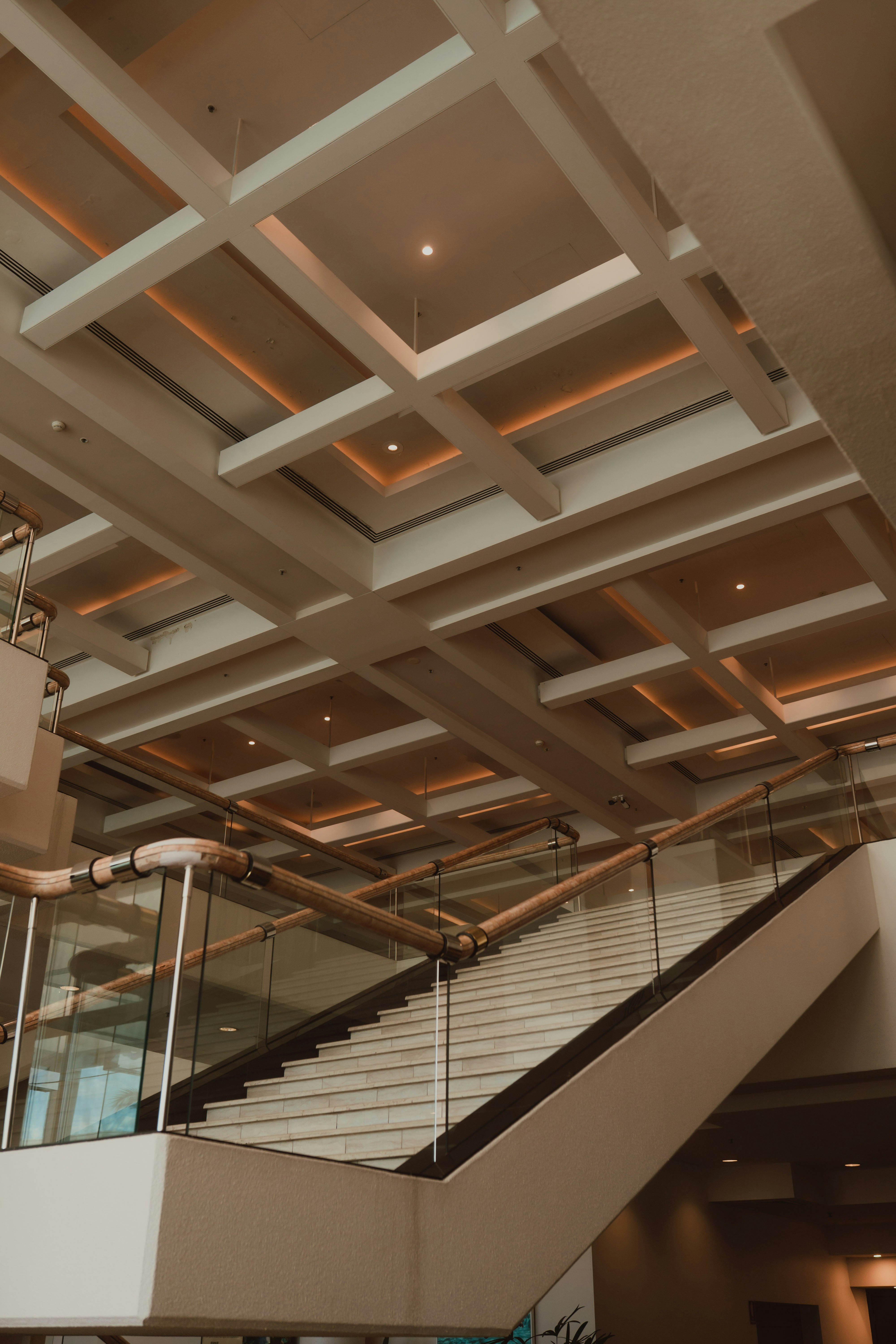 Geometric Atrium: Lines, Glass, and Warm LEDs