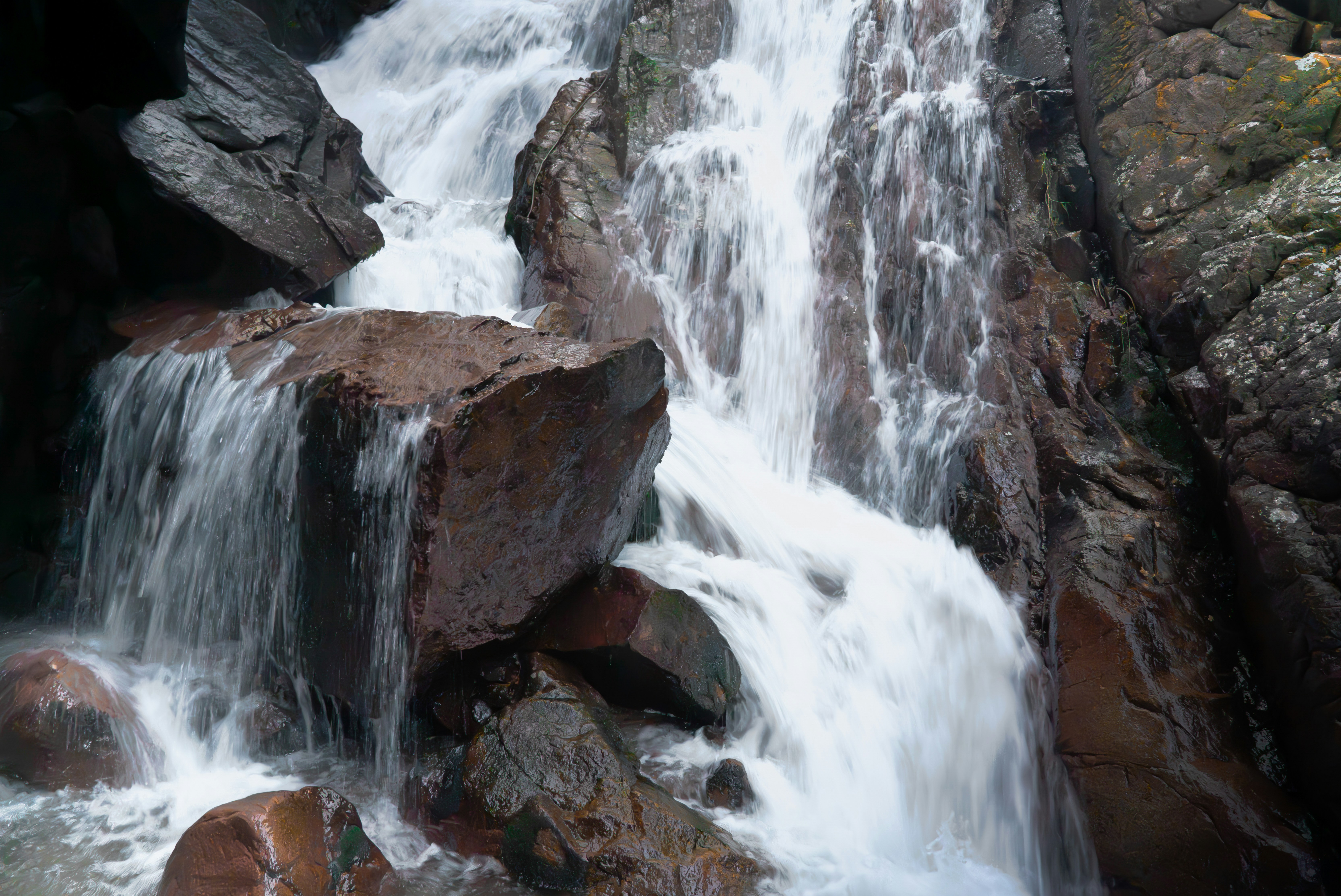 Rushing Cascade Through Weathered Granite