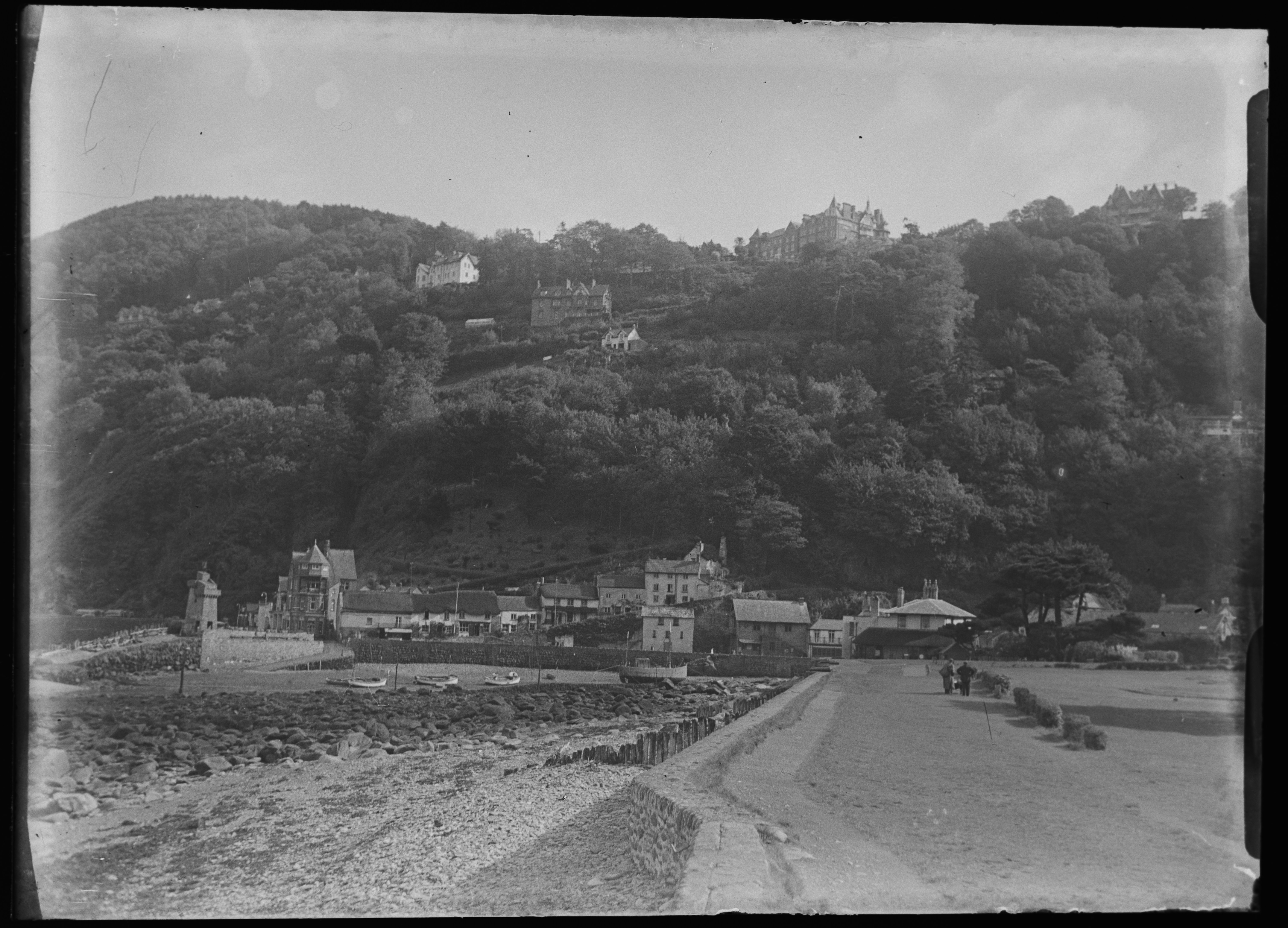 Harbor Road Dawn: Village, Hill, and Sea