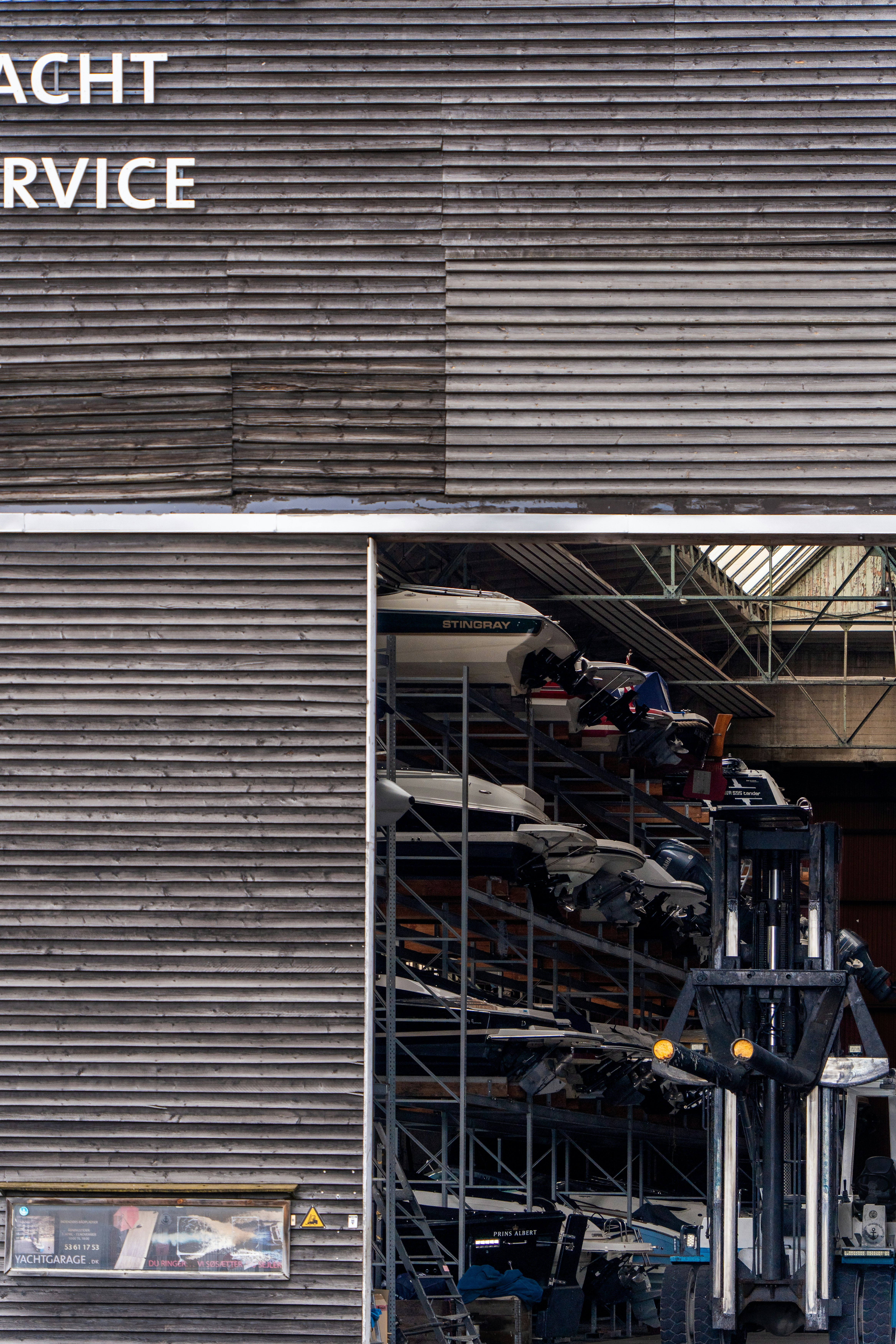 Dockside Garage: Boats Slotted in a Vertical Maze