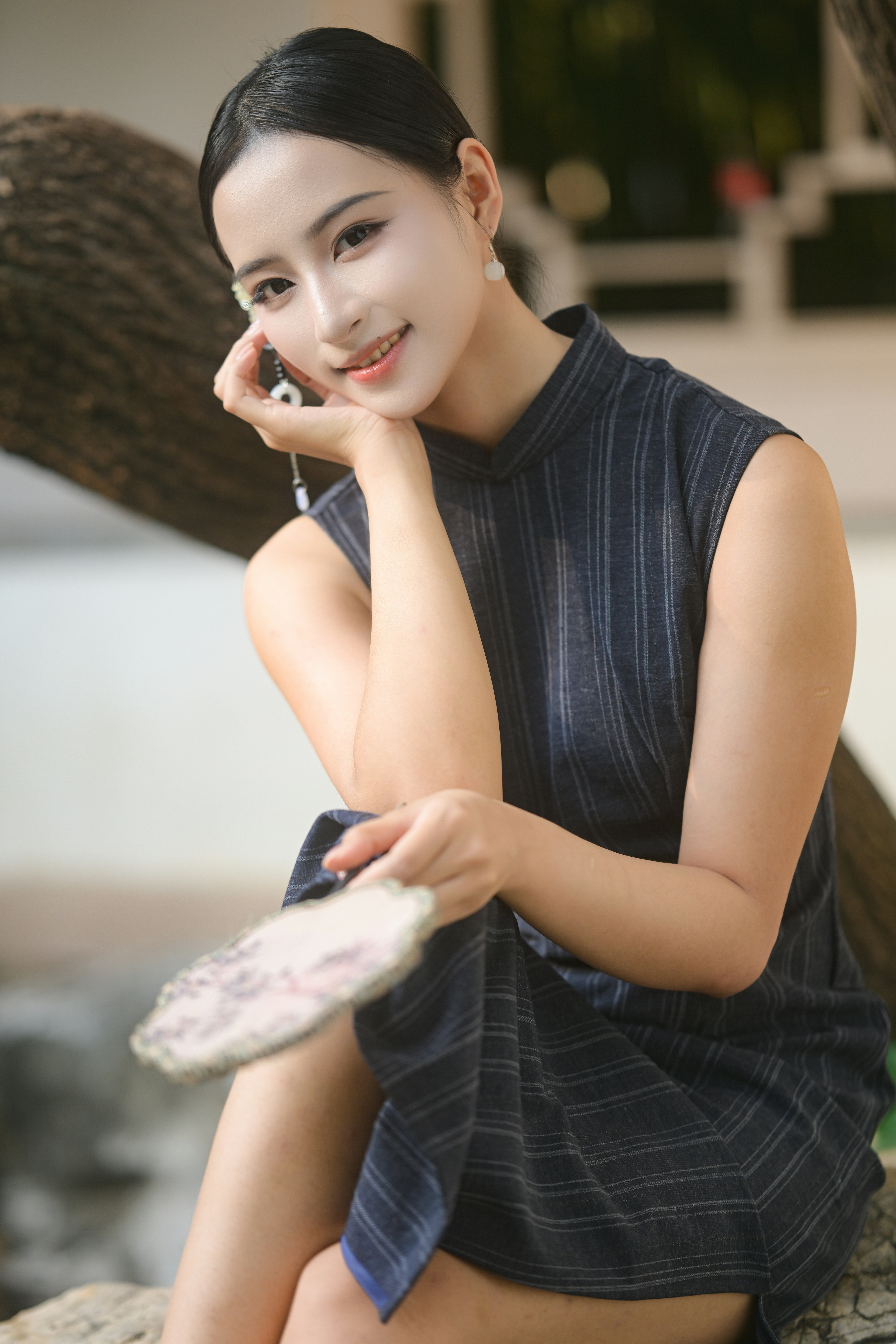 Quiet Confidence: A Moment of Contemplation with the Pearl Earrings