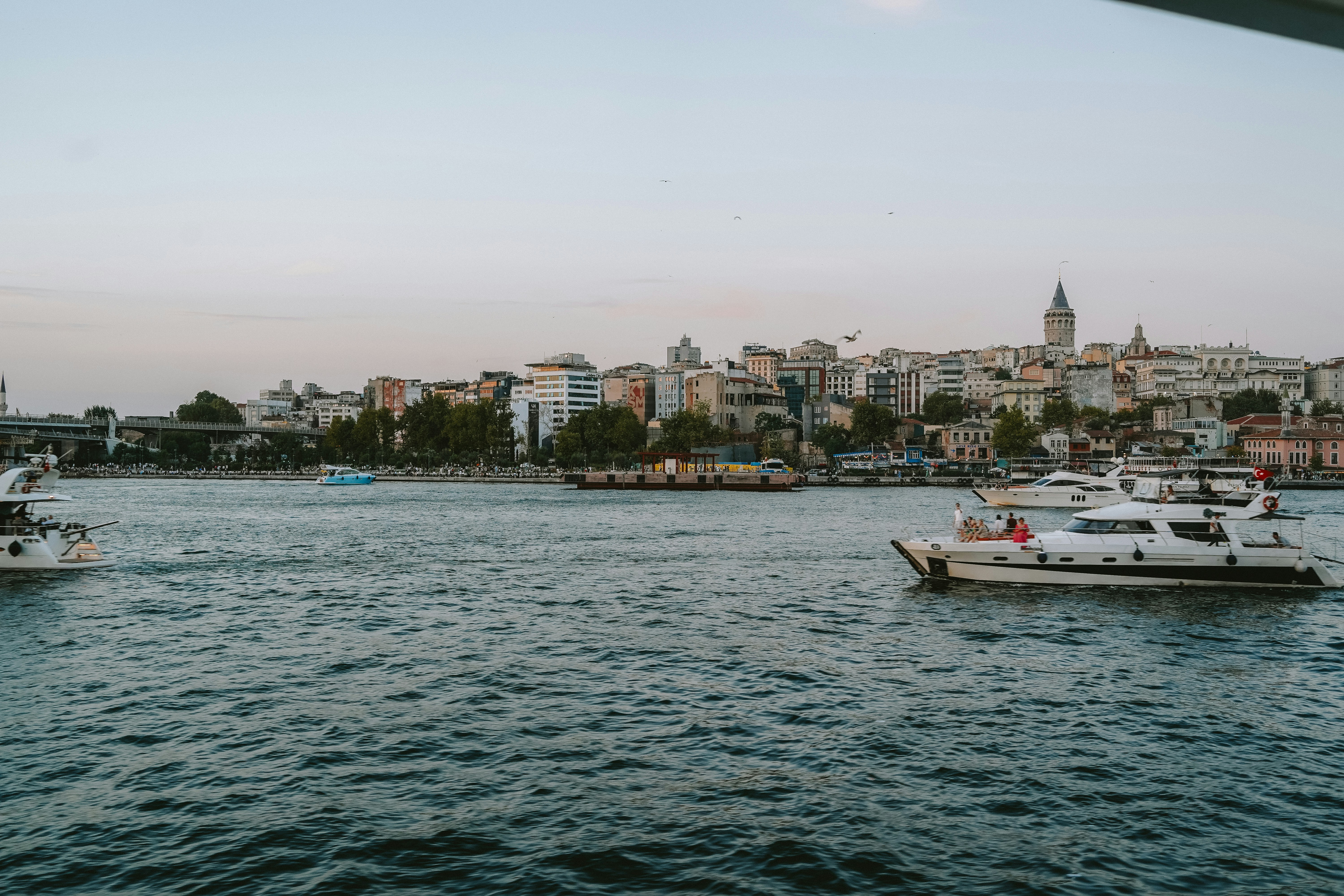 Harbor Vista: Boats Line the Calm Bosphorus