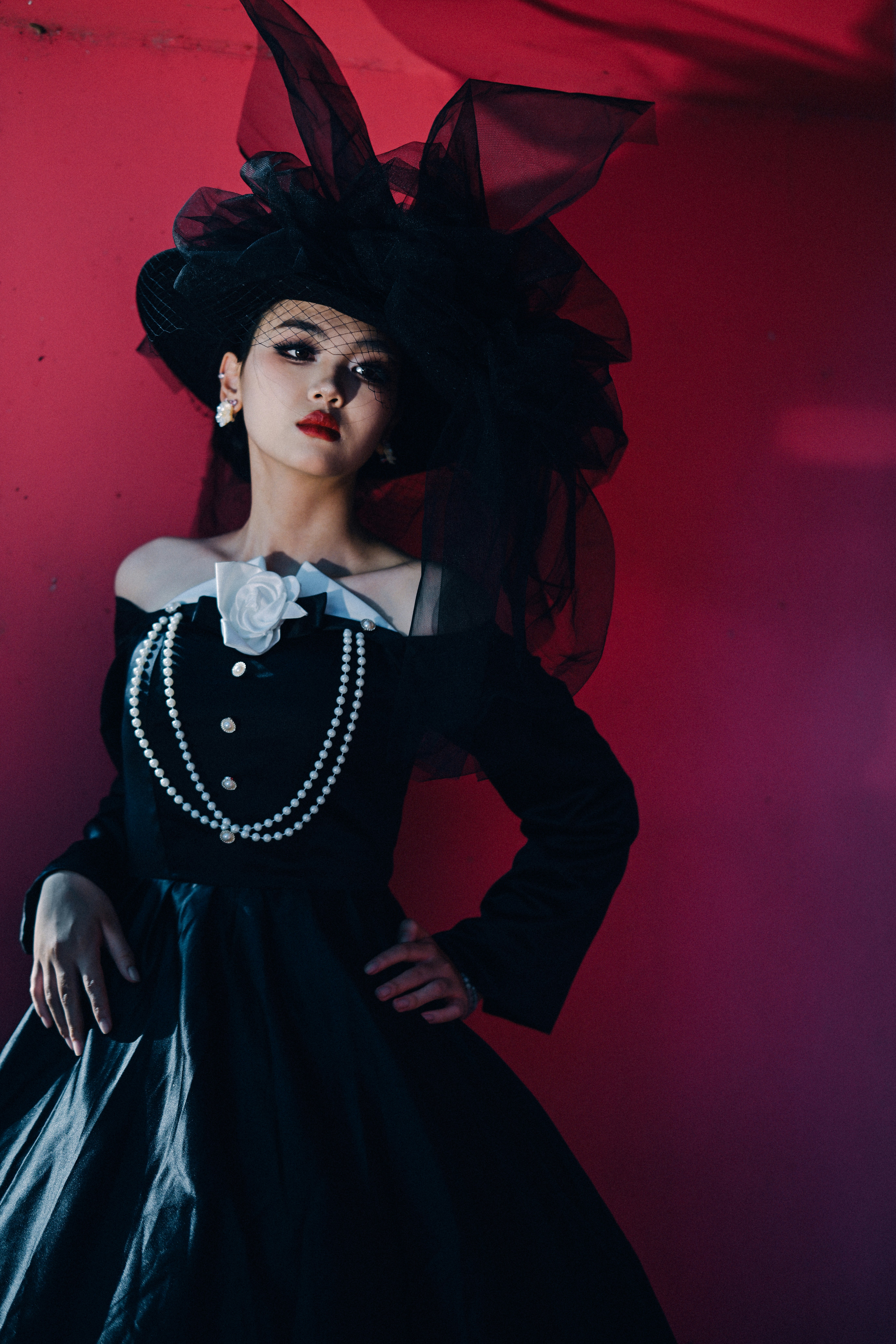 Velvet Conjurer: Portrait in Noir Elegance