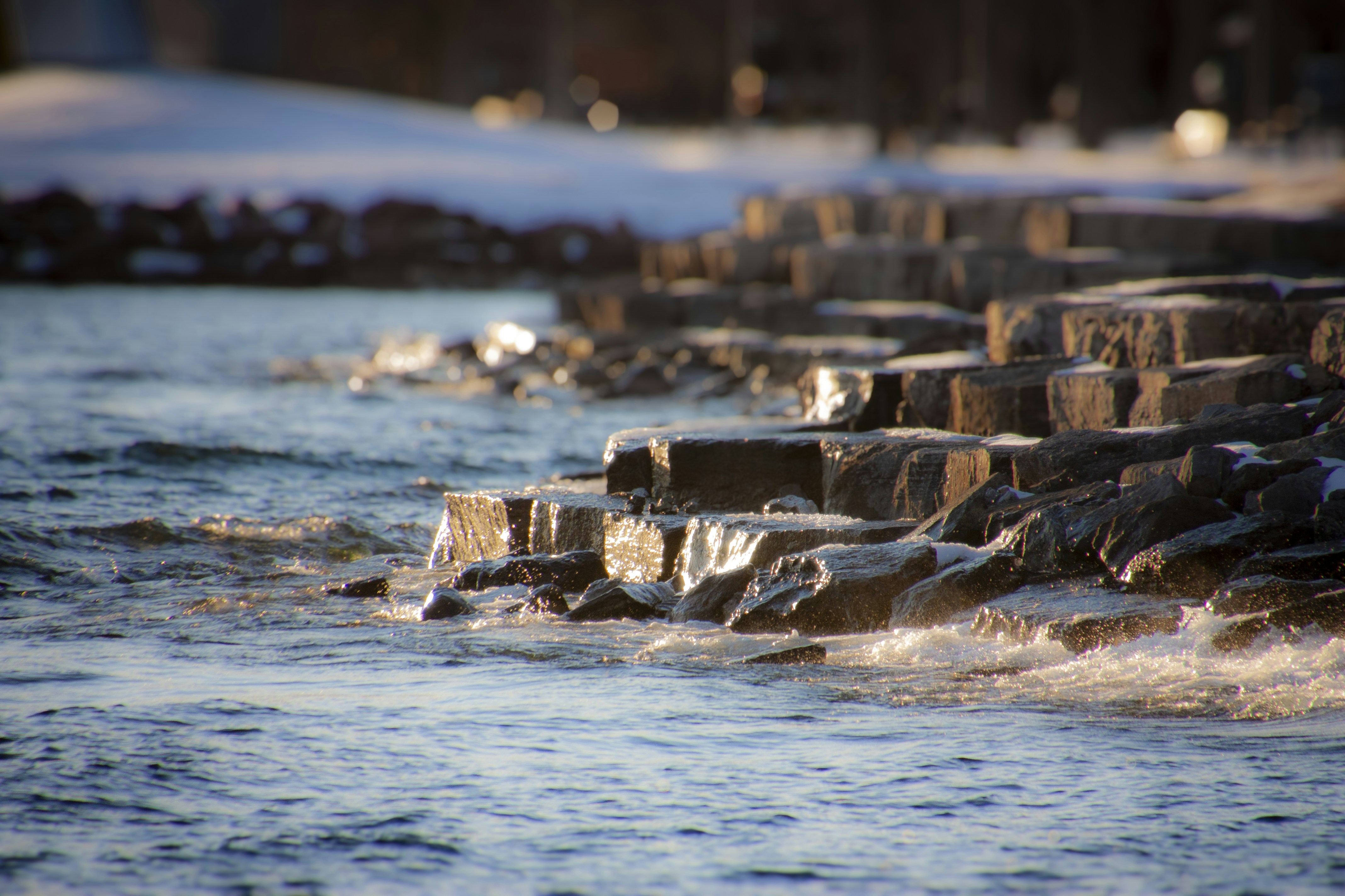 Staircase of Stones Ebbing into the Quiet Lake