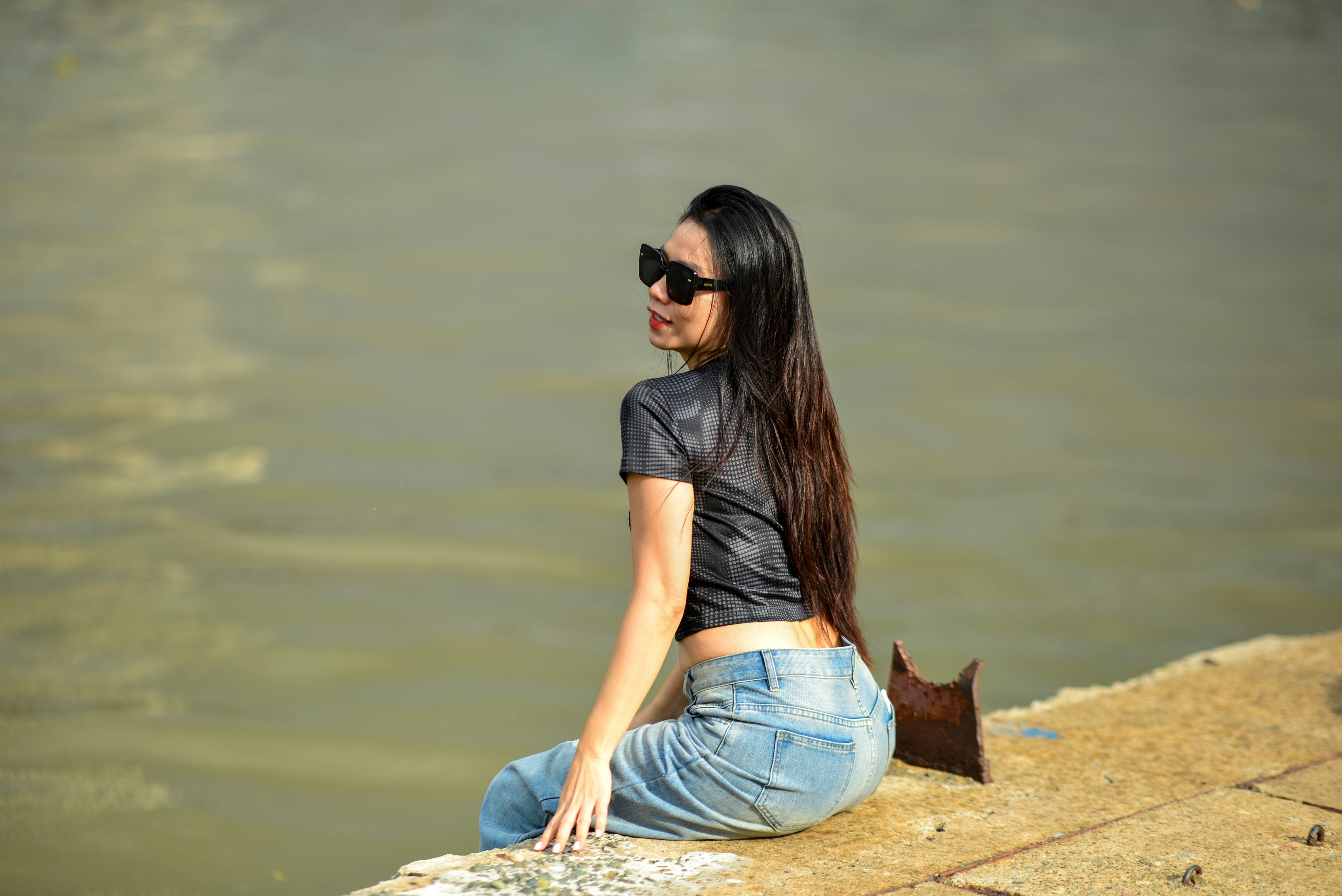 Solitary Moment by the Riverbank