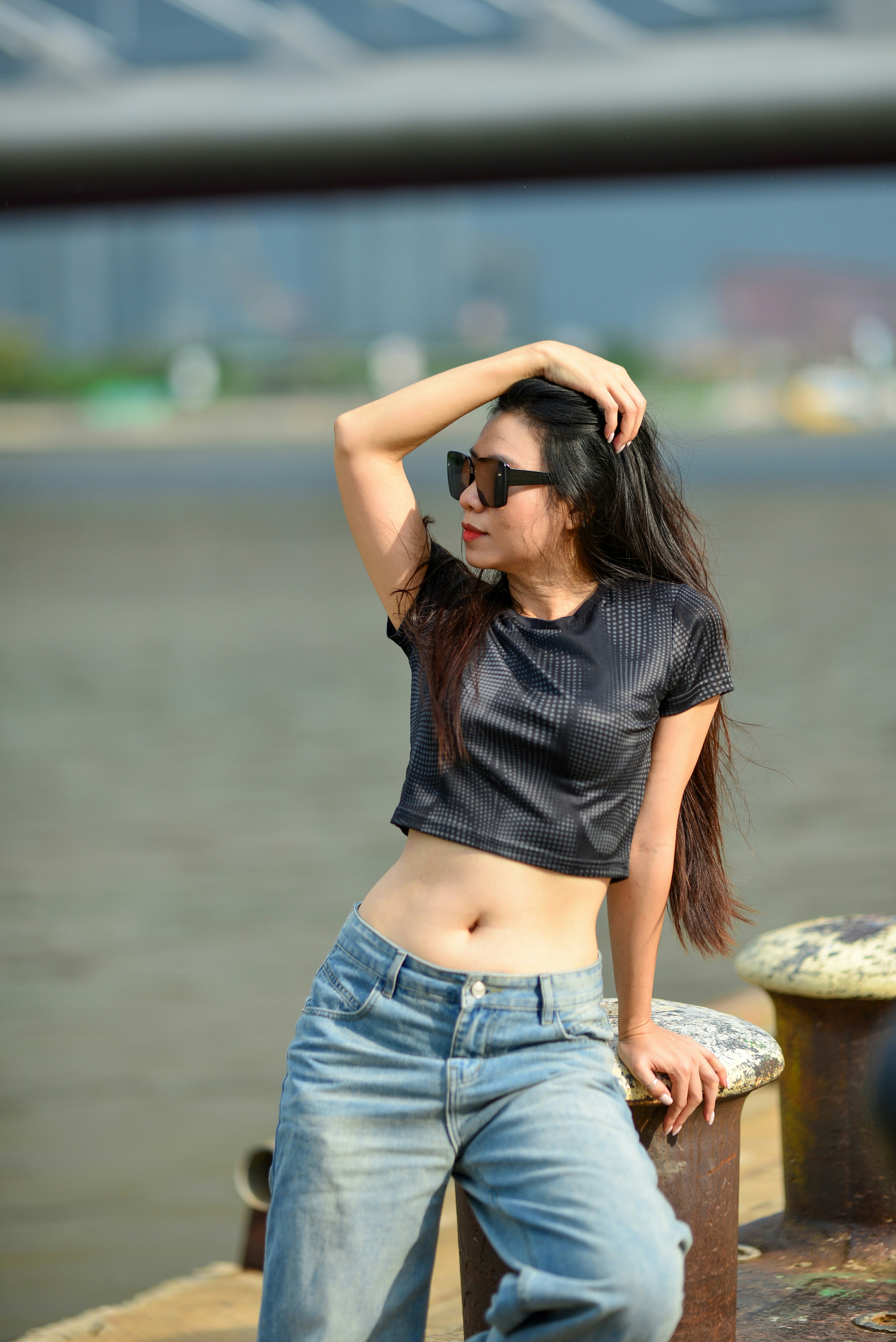 Sunlit Confidence by the Waterfront