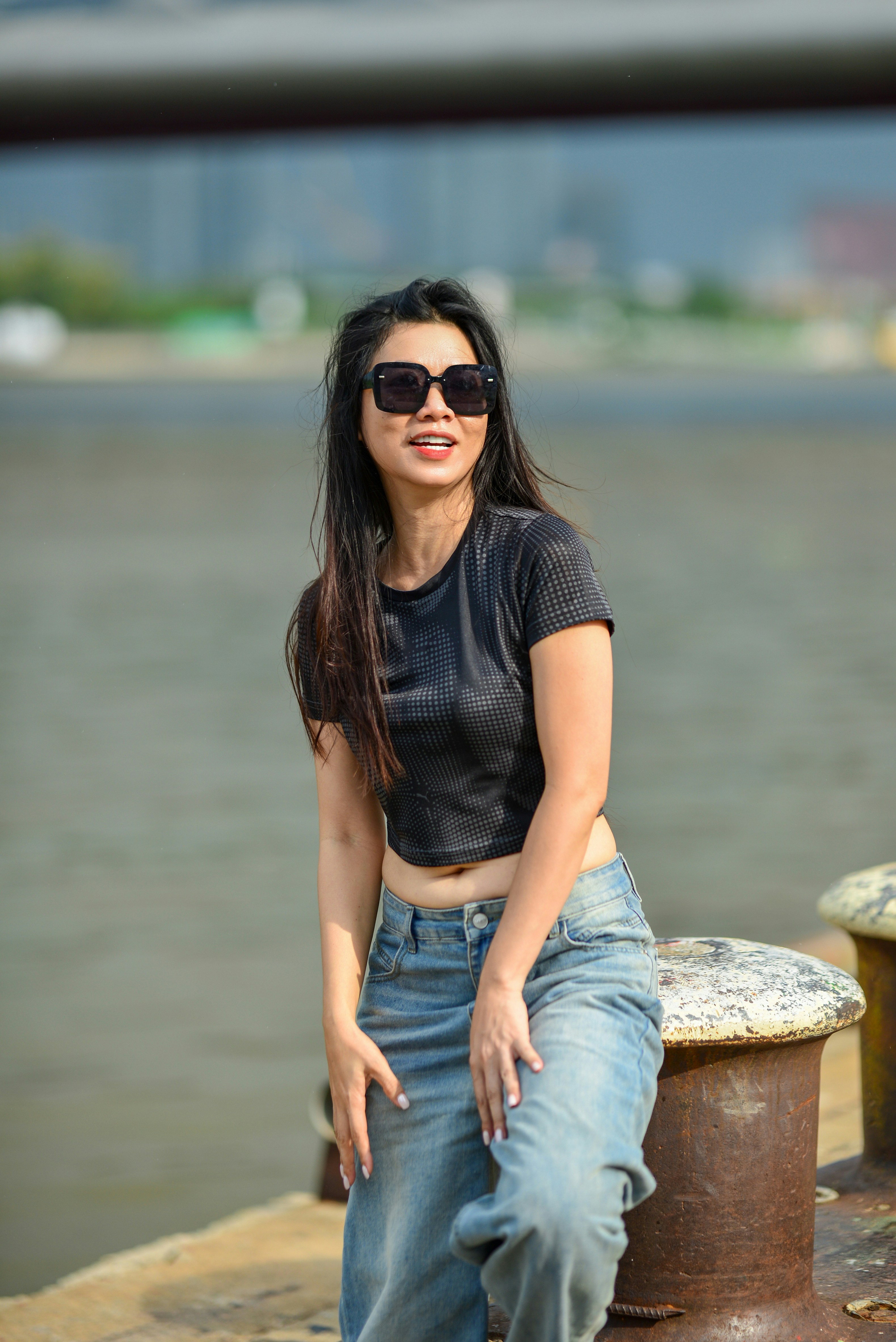 Sunlit Confidence by the Waterfront