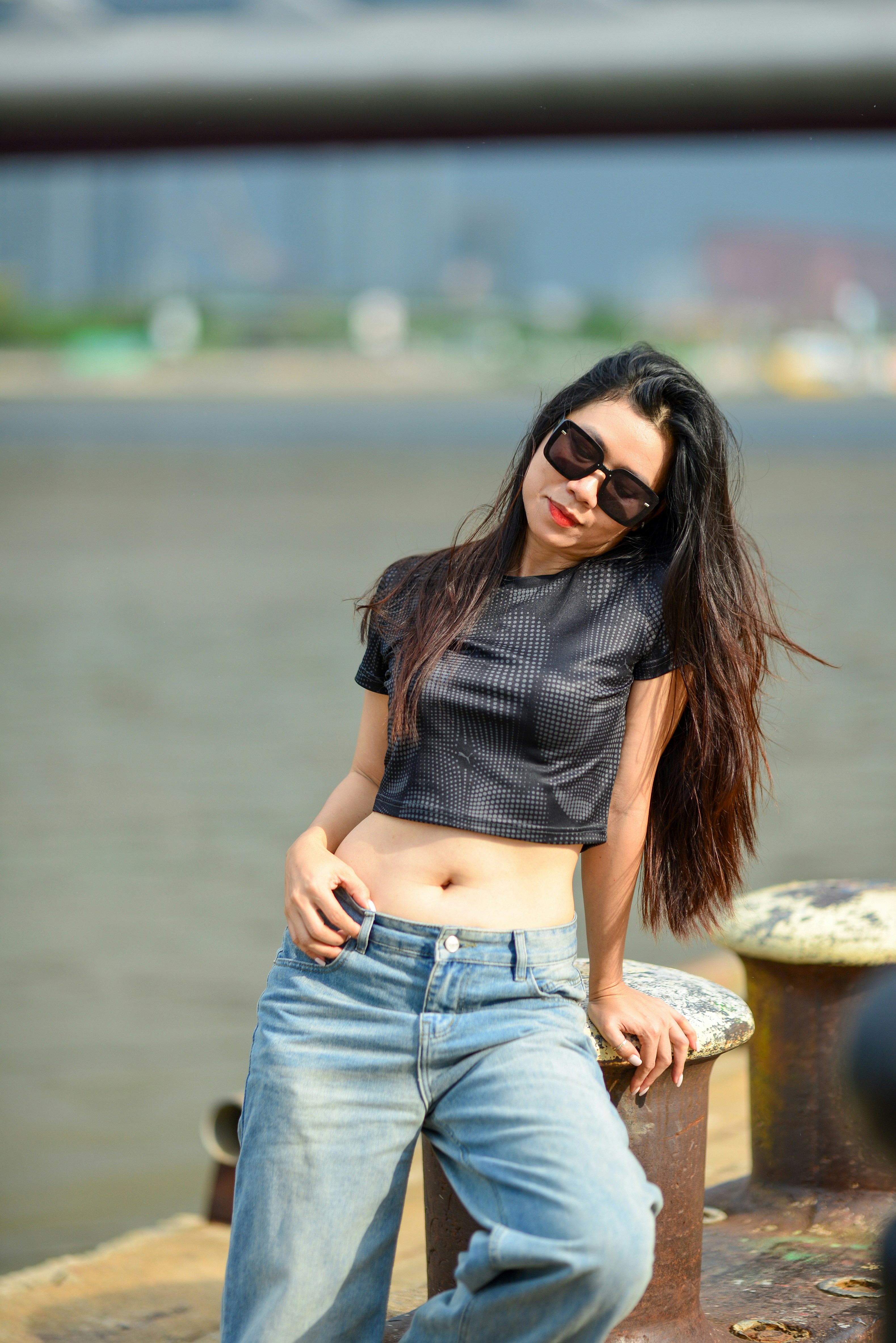 Sunlit Confidence by the Waterfront