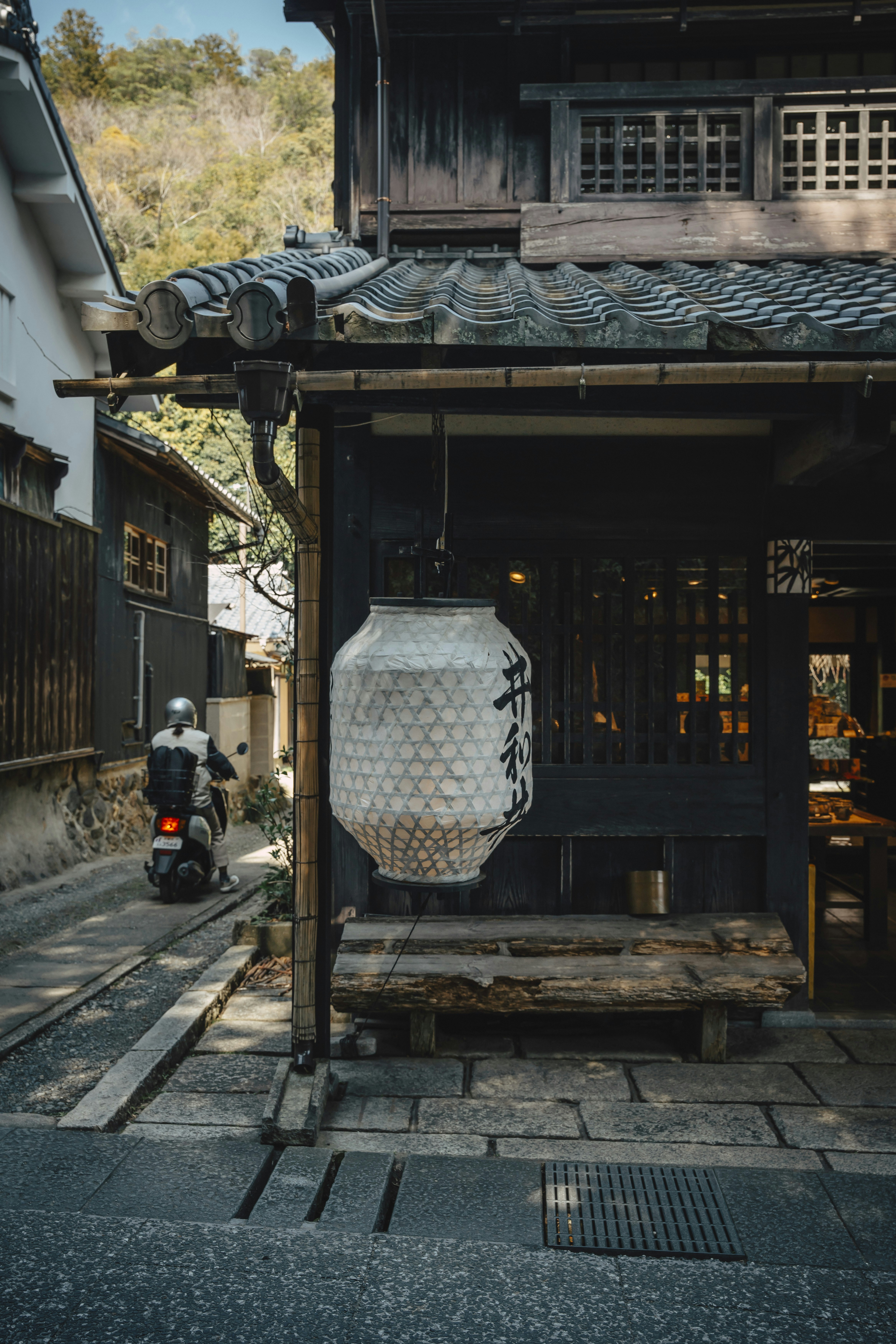 Lantern on a Quiet Kyoto Street