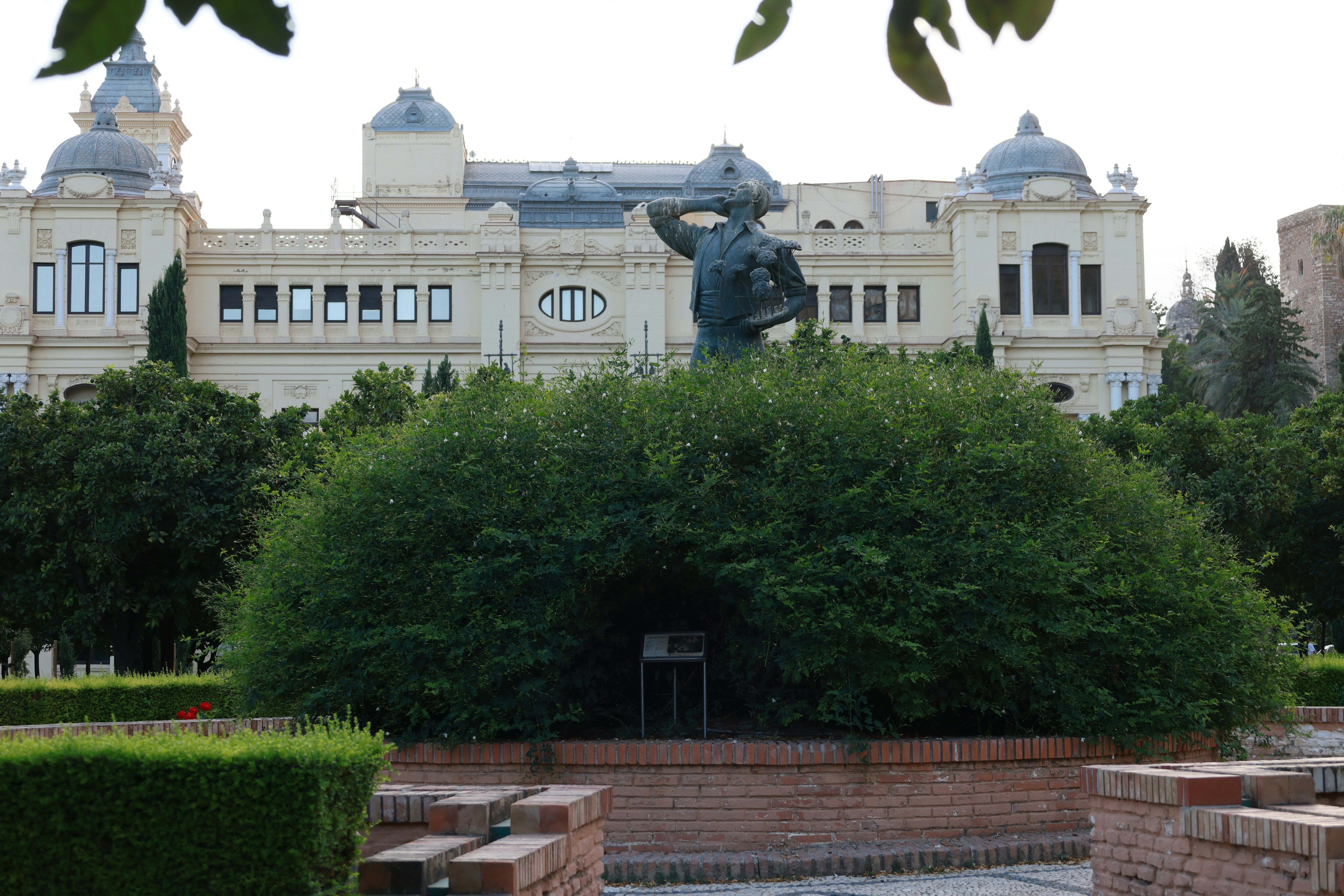 Statue Garden Framing the Beaux-Arts Facade