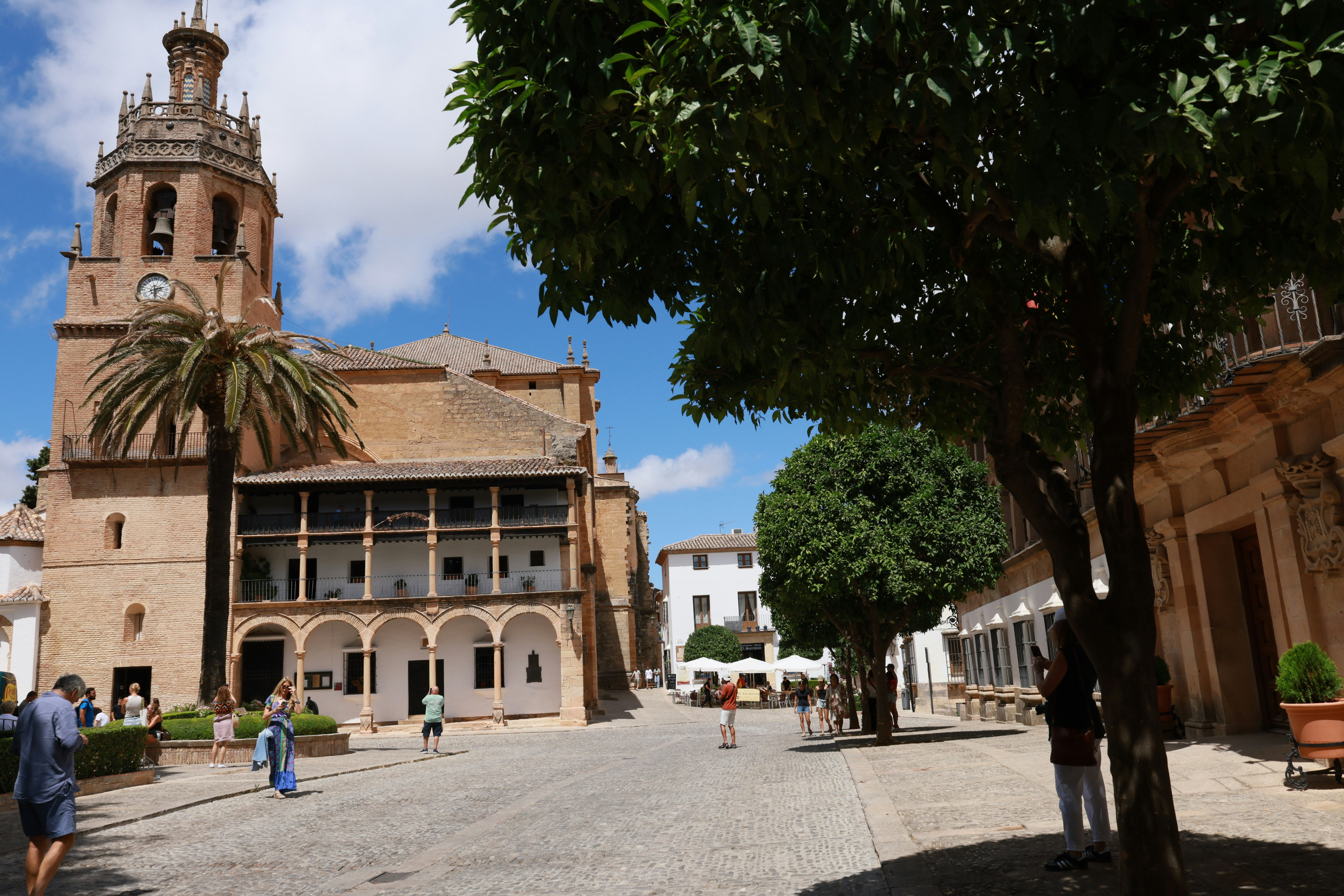 Sunlit Plaza Before the Clock Tower