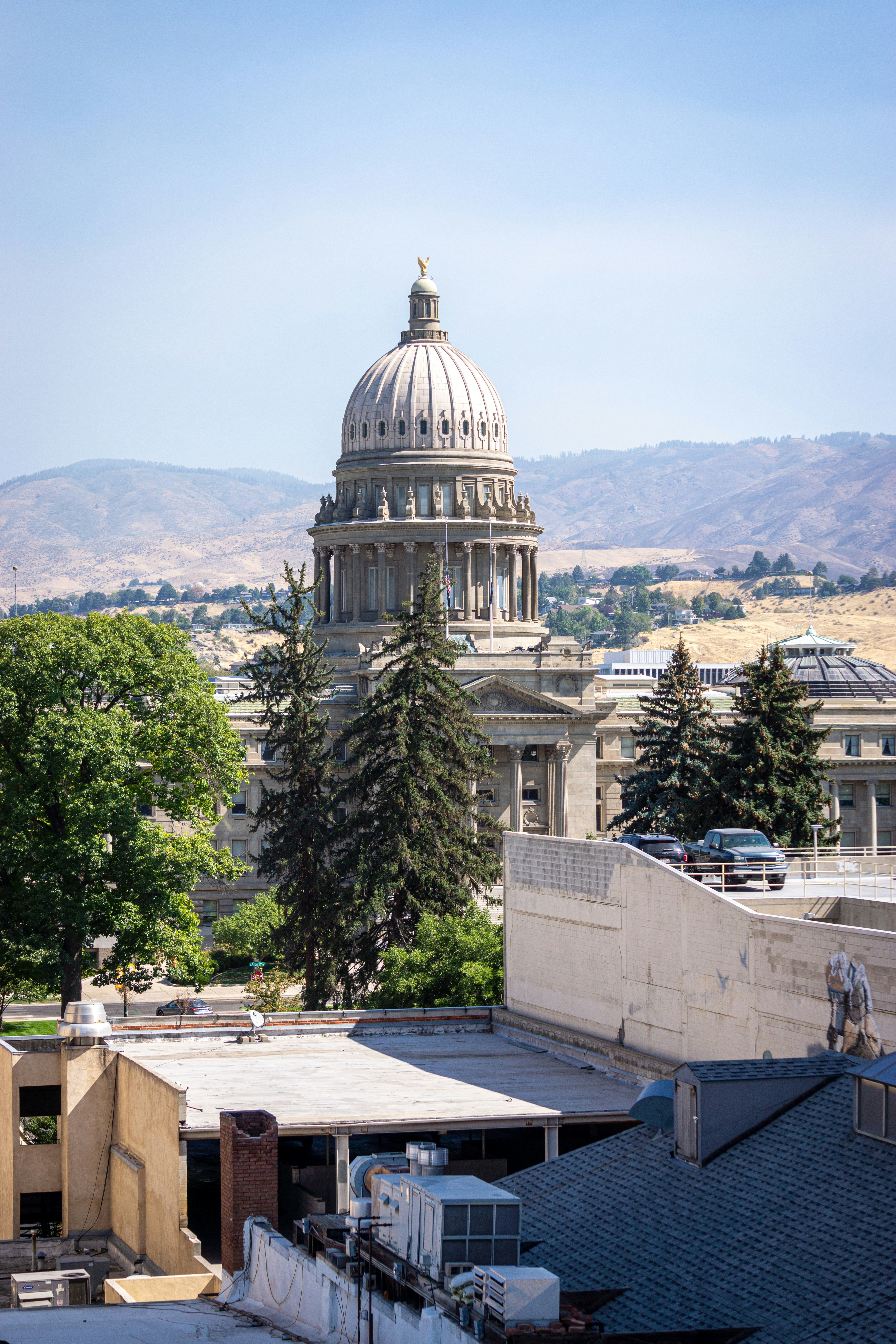 Capitol Dome Rising Above the Rooftops