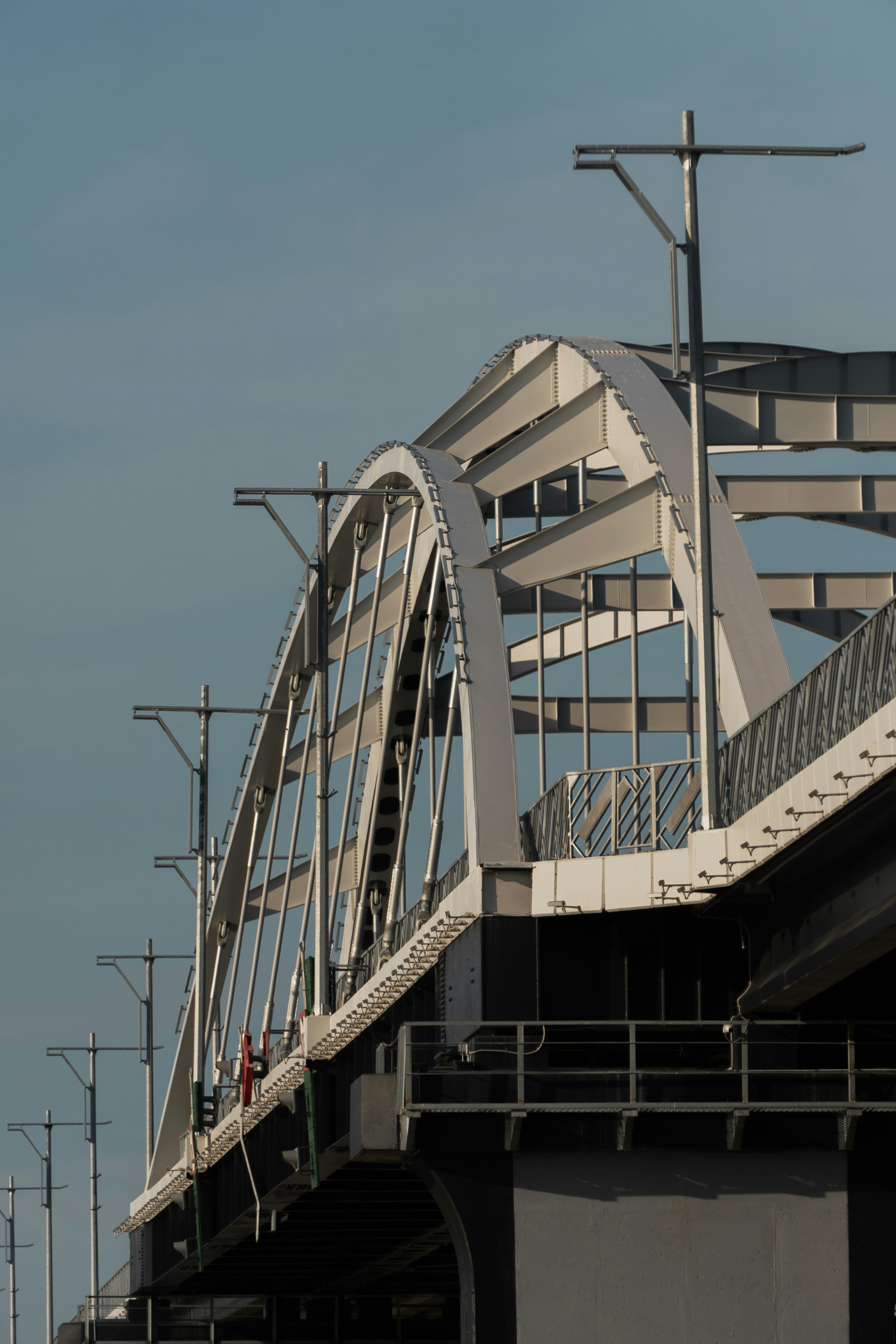 Crane-like Arch: A Steel Bridge in Evening Light