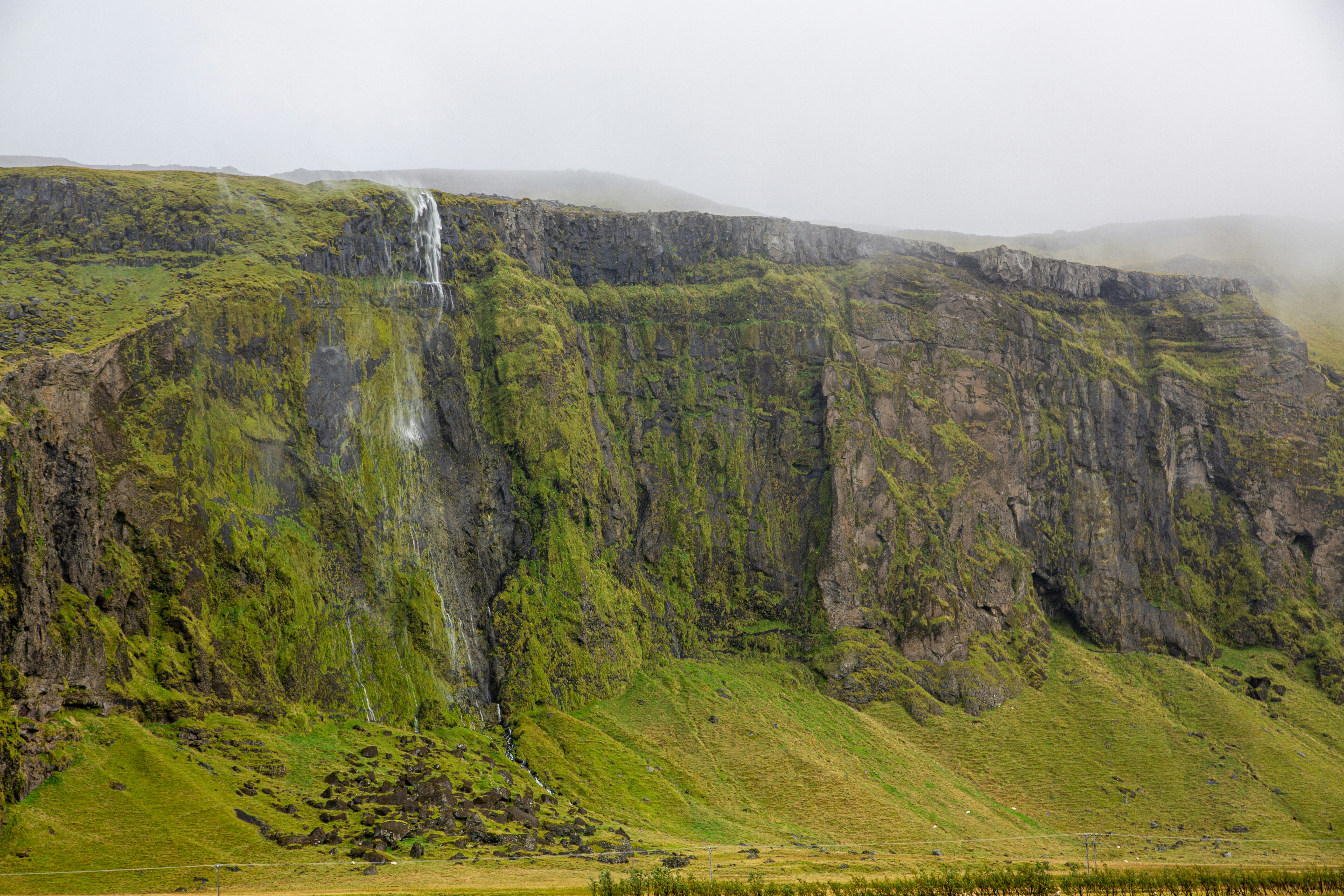 Moss-clad Cliff Edge and Wandering Mist