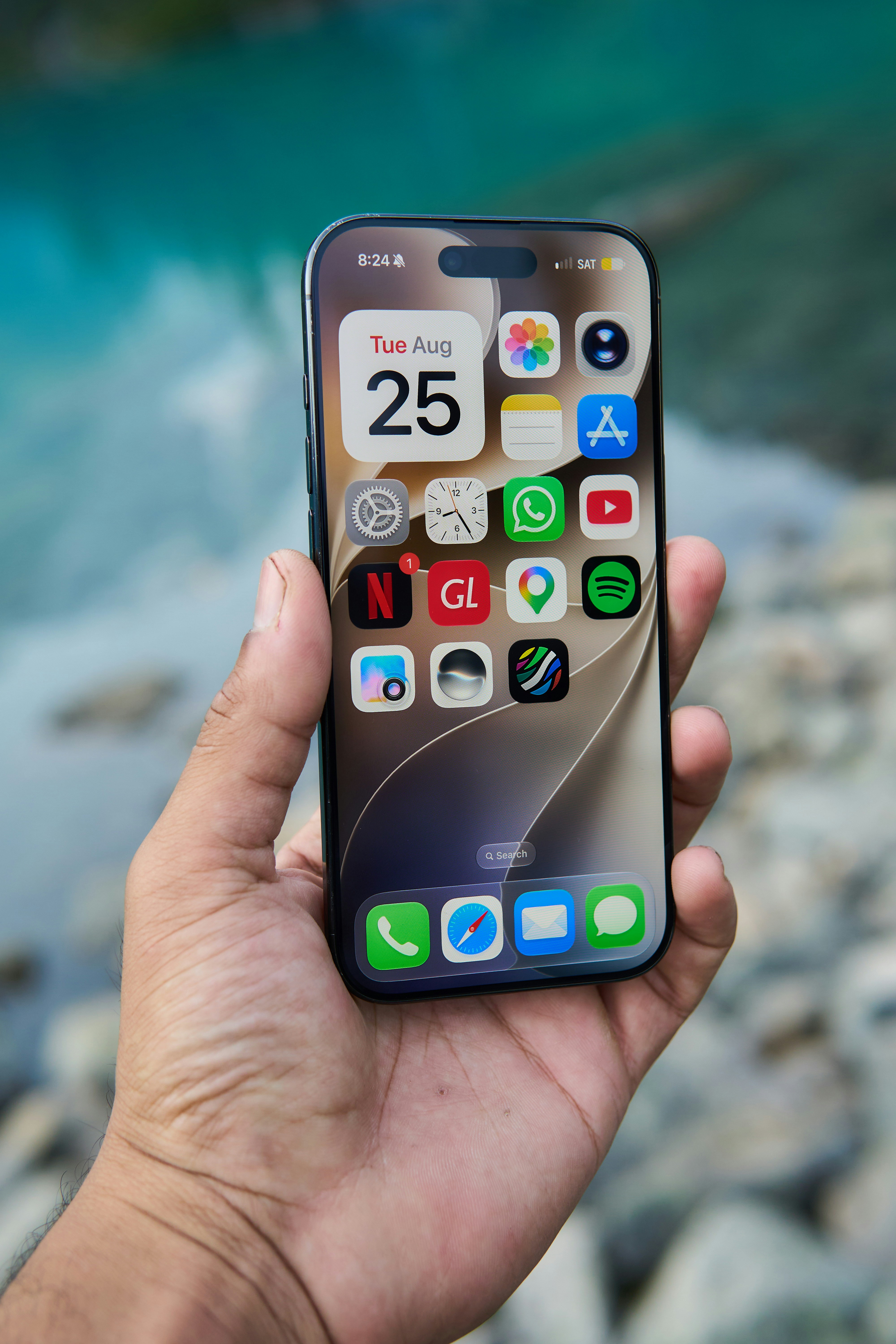 Handheld Portrait of a Modern Smartphone Display